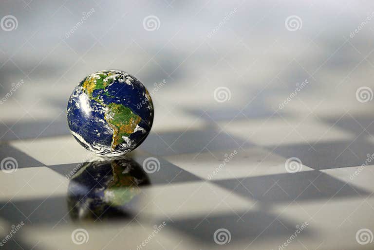 Earth at the chess board stock photo. Image of macro - 20583008