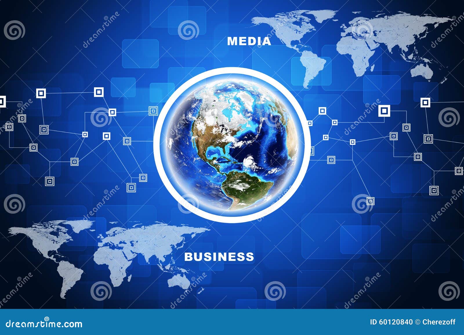 Earth in Circle with World Map Stock Illustration - Illustration of ...