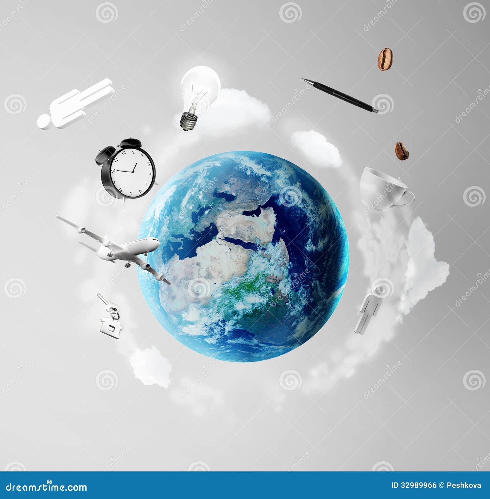 Earth with city stock illustration. Illustration of planet - 32989966