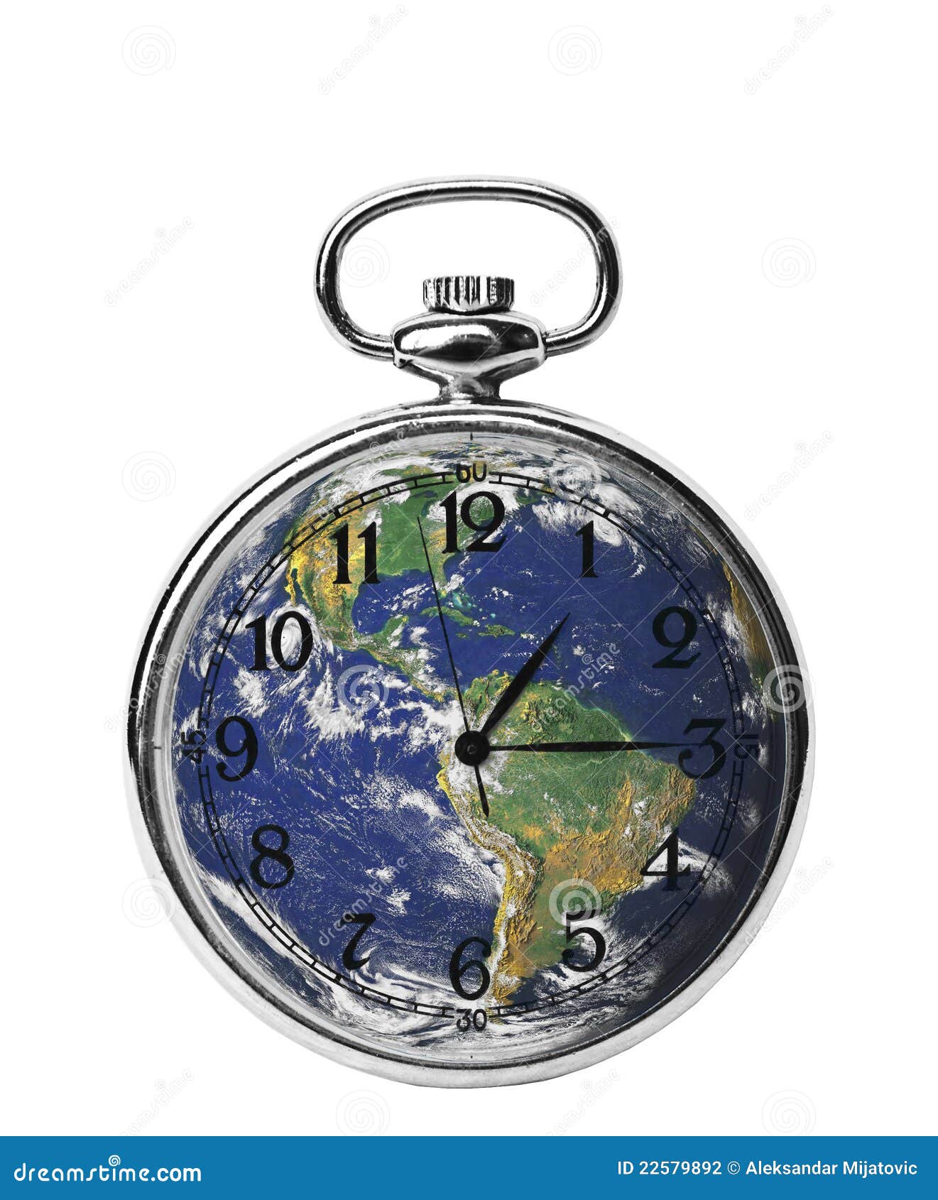 Earth Clock Isolated on White Stock Photo - Image of dial, hand: 22579892