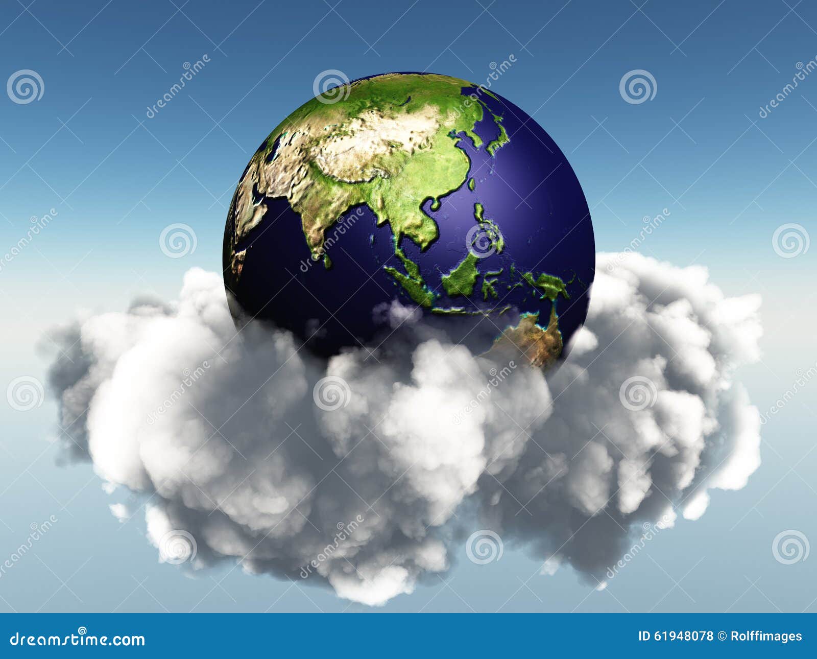 Earth and Clouds stock illustration. Illustration of world - 61948078