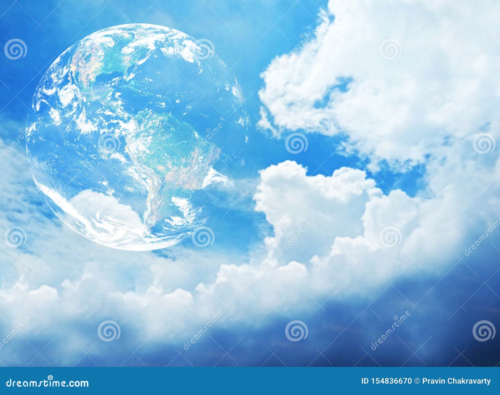Earth Clouds blue Sky. stock photo. Image of wind, energy - 154836670
