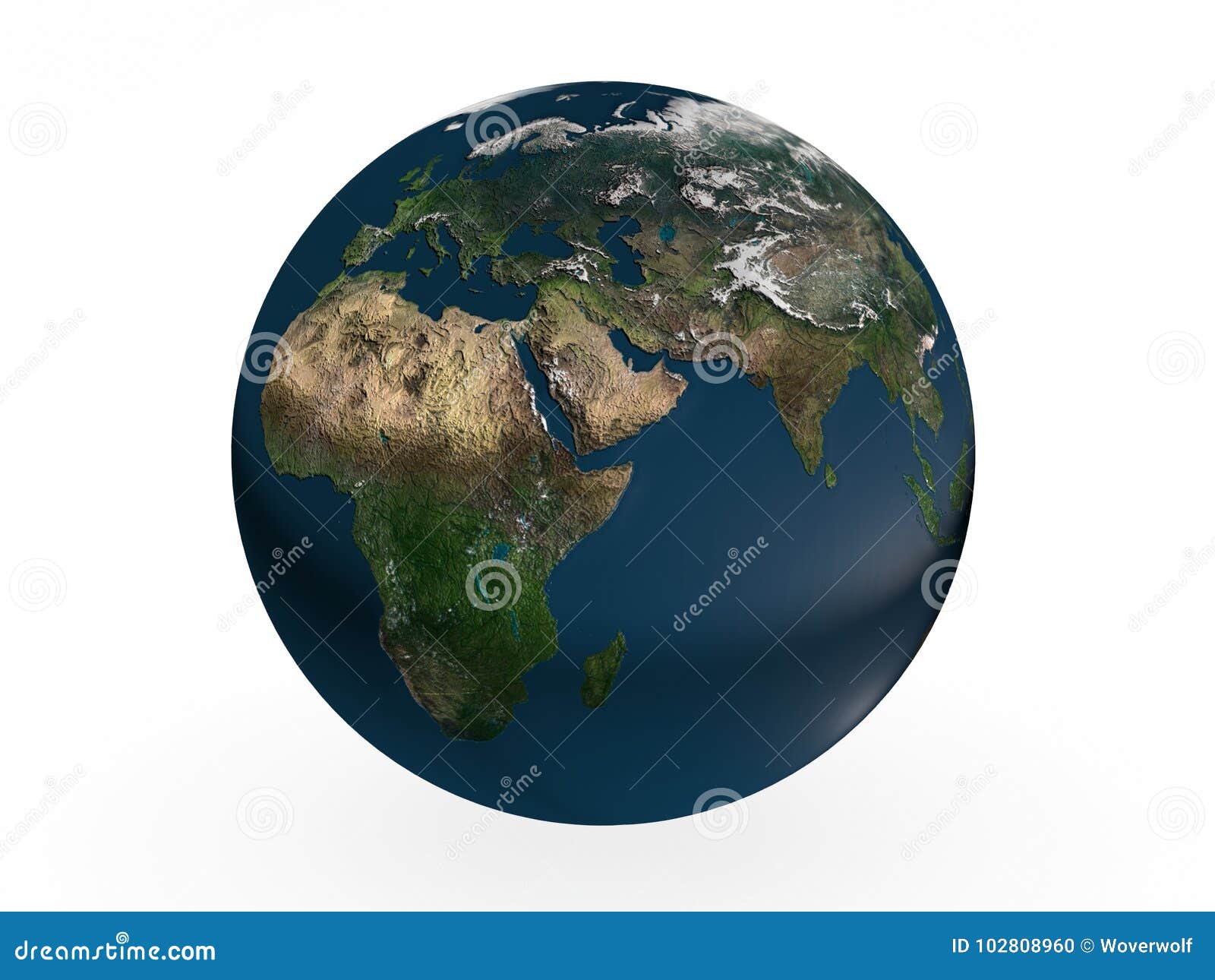 Earth without Clouds 3d Rendering Stock Illustration - Illustration of ...