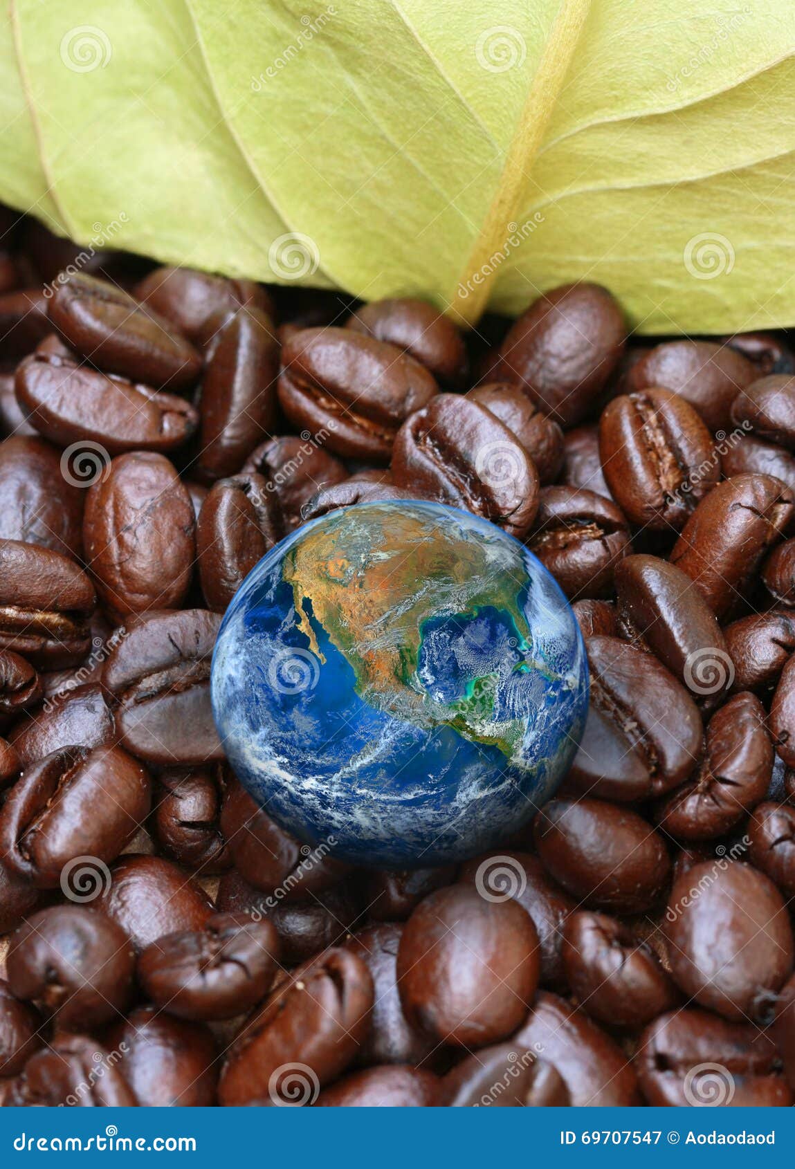 The Earth with Coffee Bean ,including Elements Furnished by NASA Stock ...