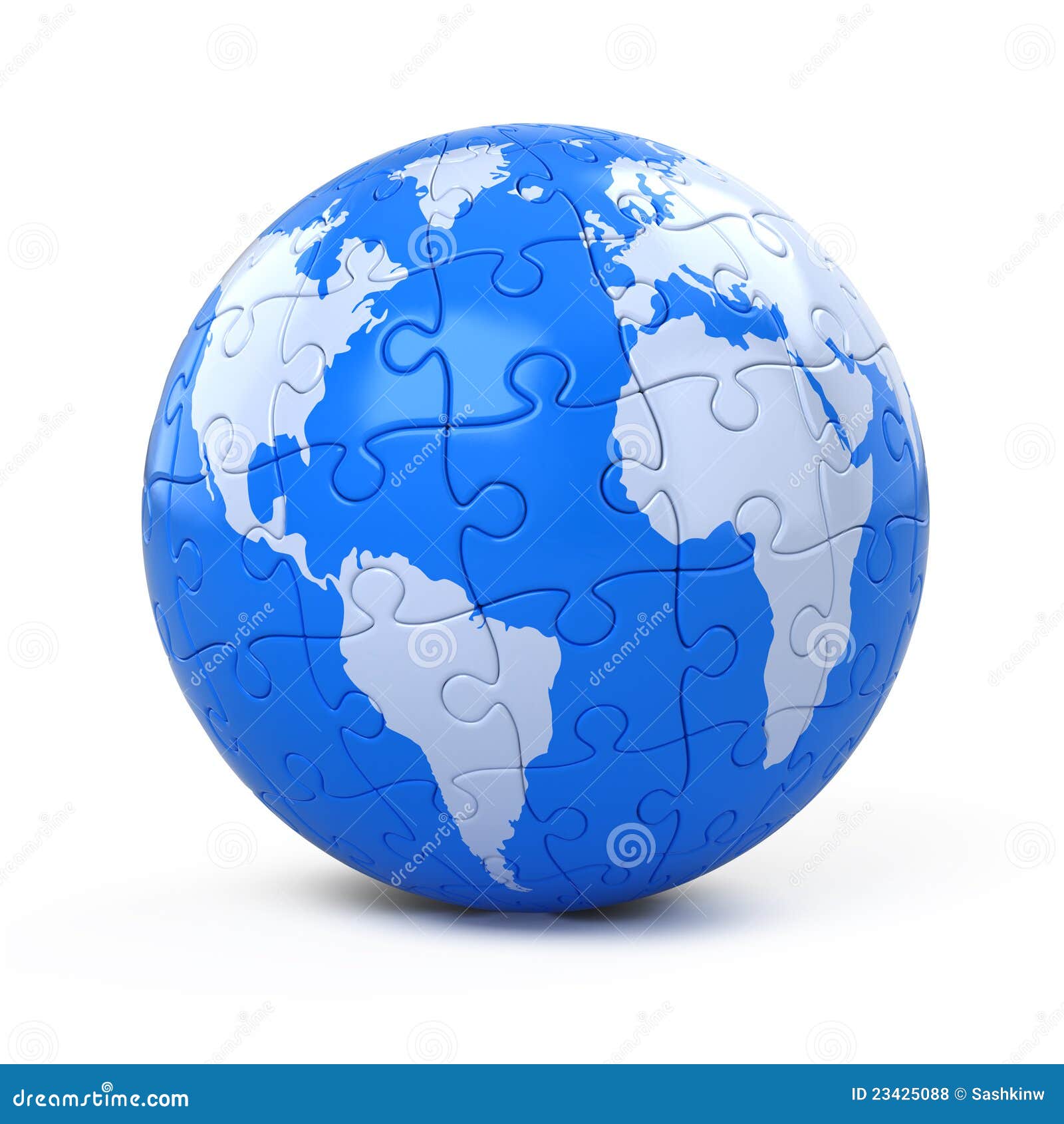 Earth Collected from Puzzle Stock Illustration - Illustration of ...
