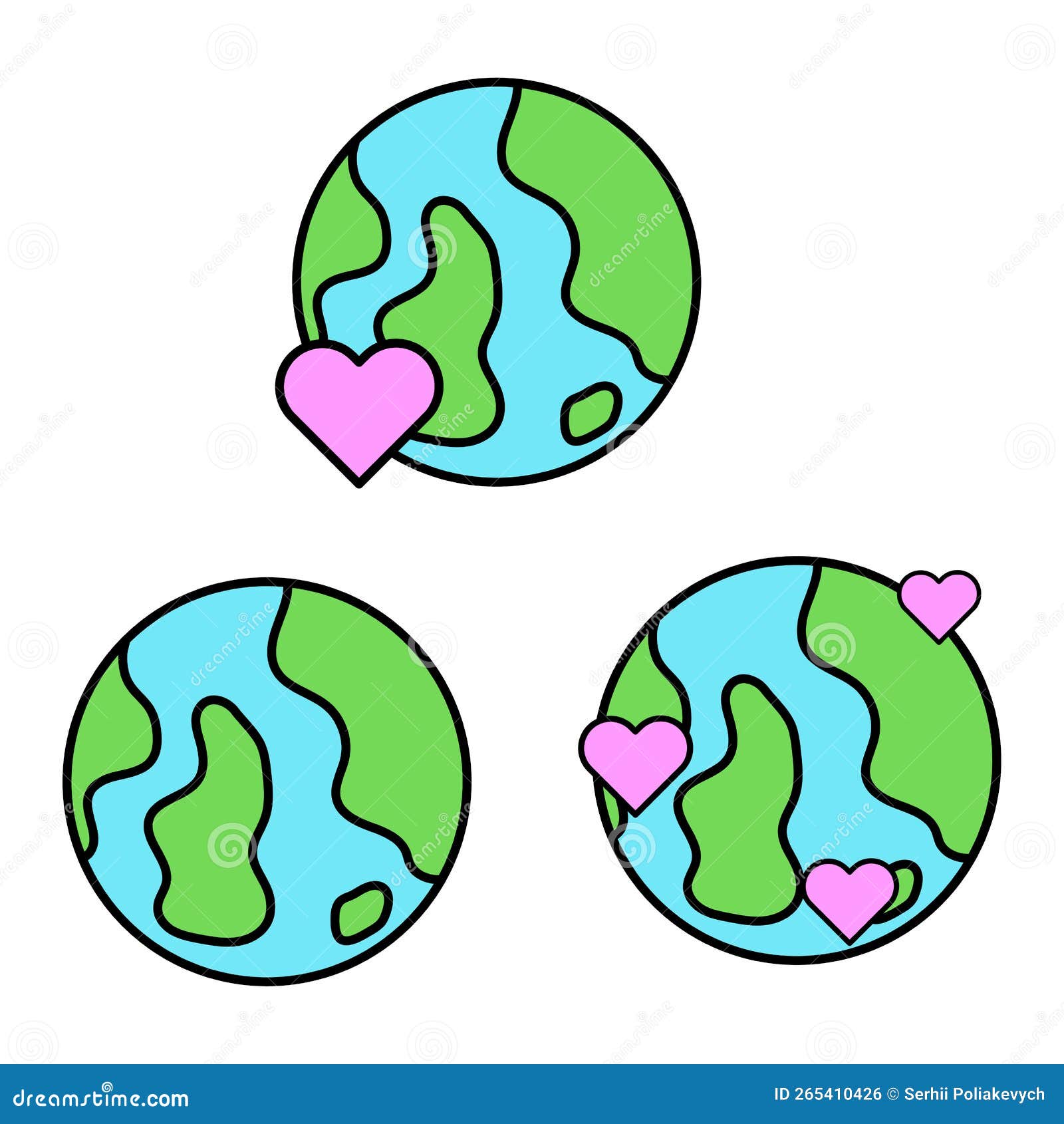 Earth Colored Cartoon Icon. Ball Icon. Vector Illustration Stock Vector ...
