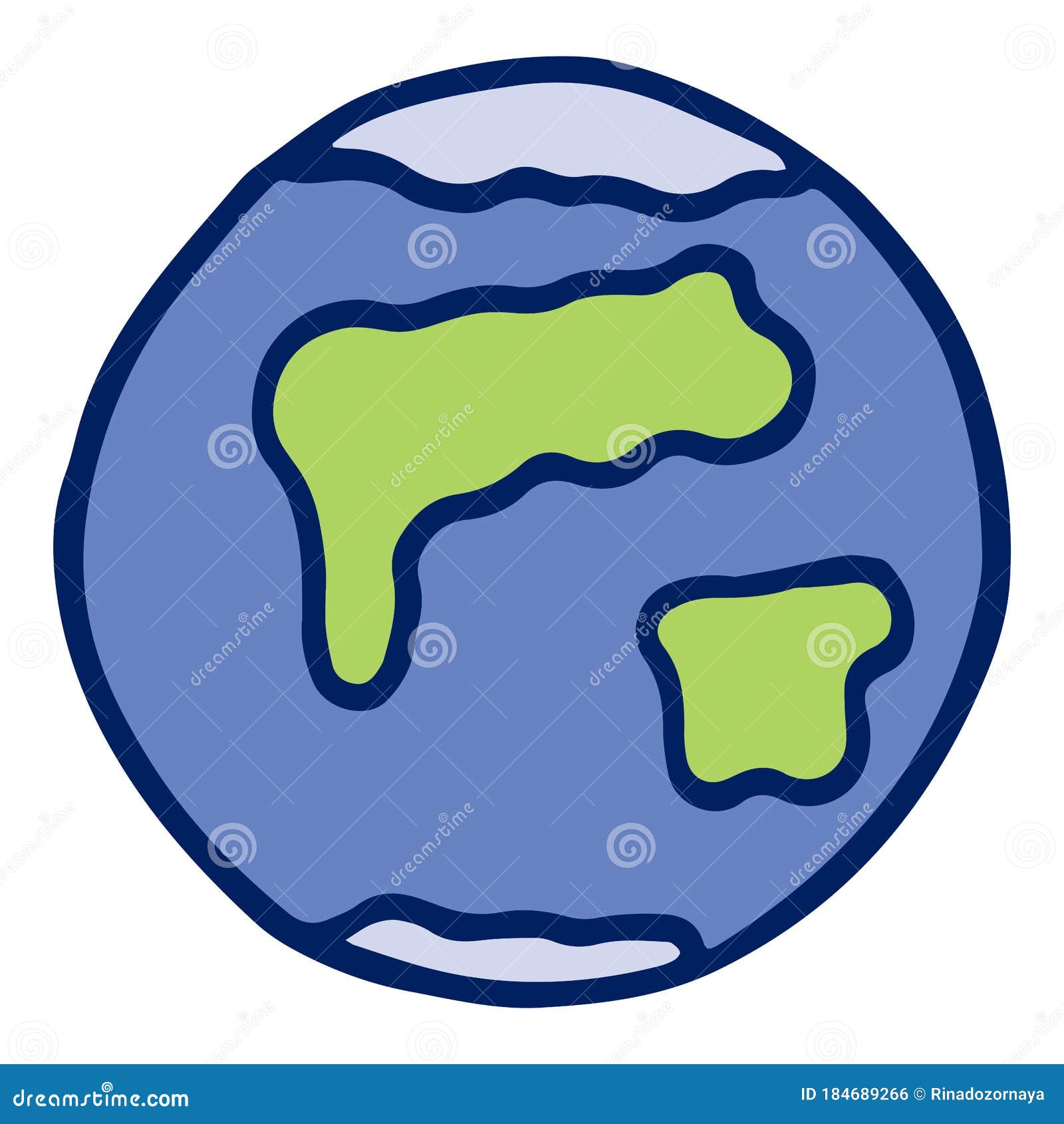 Earth Colored Doodle Sketch Isolated Object. Vector Illustration on ...