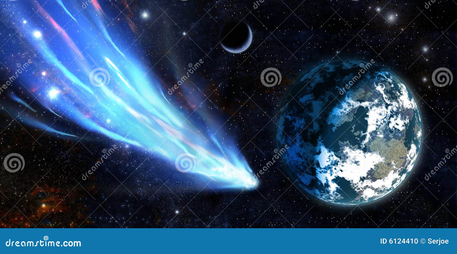 Earth And A Comet Stock Photo | CartoonDealer.com #6124410