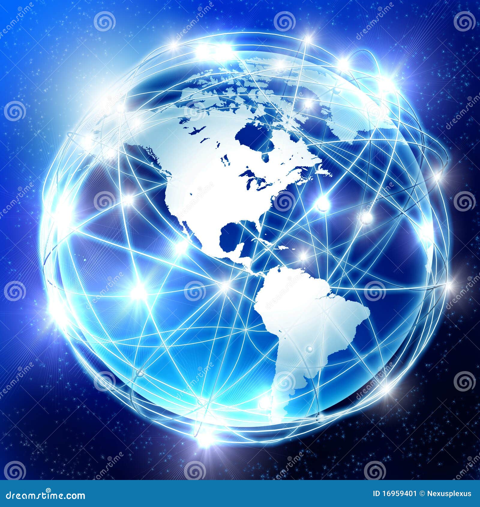 Earth and the Communication Stock Illustration - Illustration of atlas ...