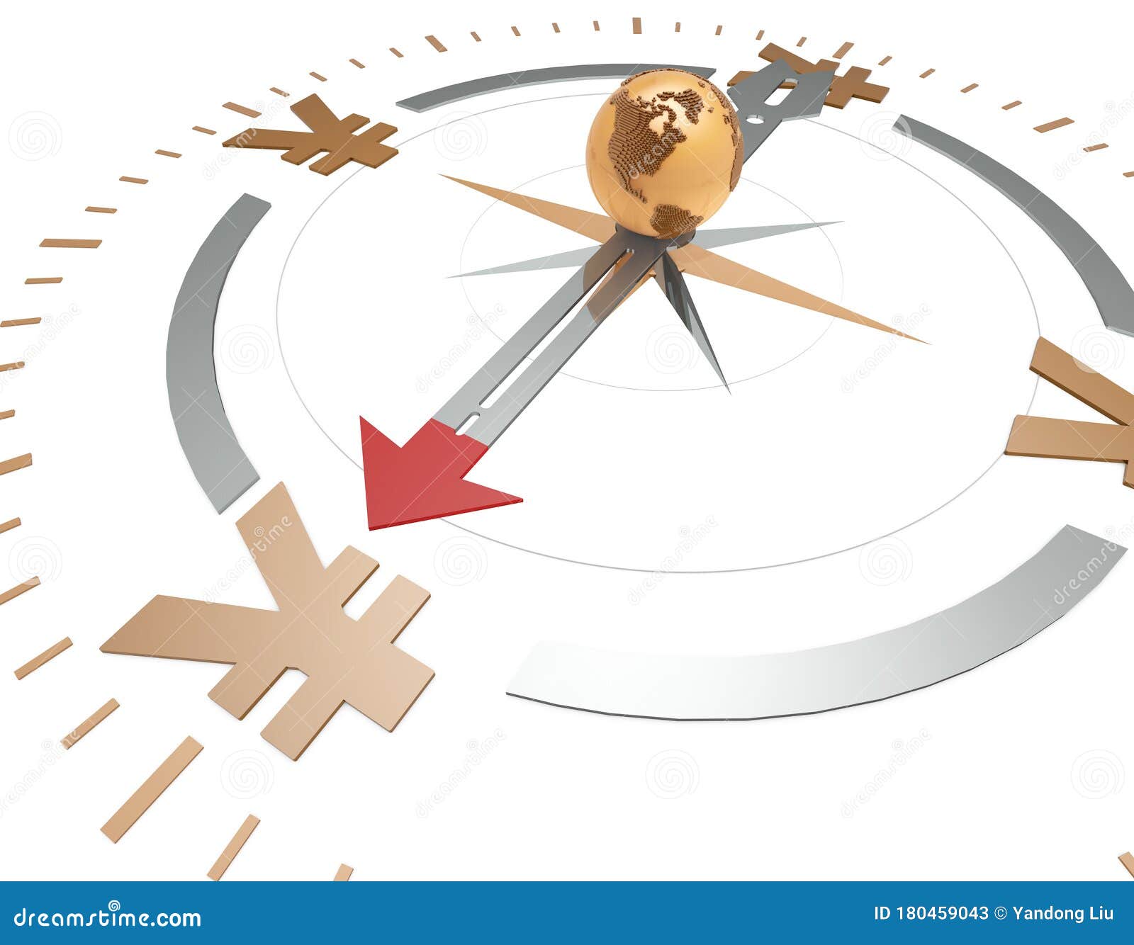 Earth and Compass RMB Currency Symbol, Global Economic Development and ...