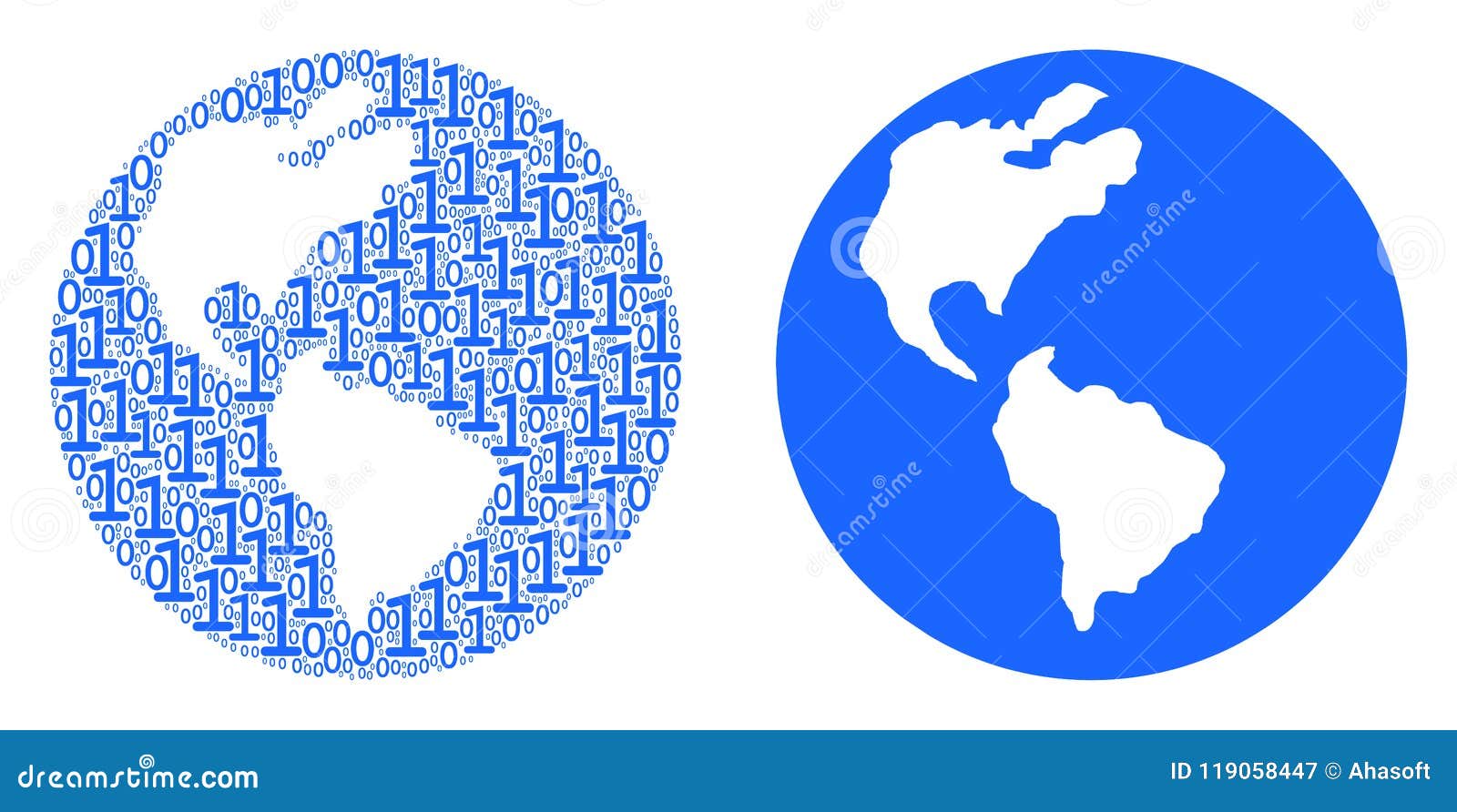 Earth Composition of Binary Digits Stock Vector - Illustration of ...