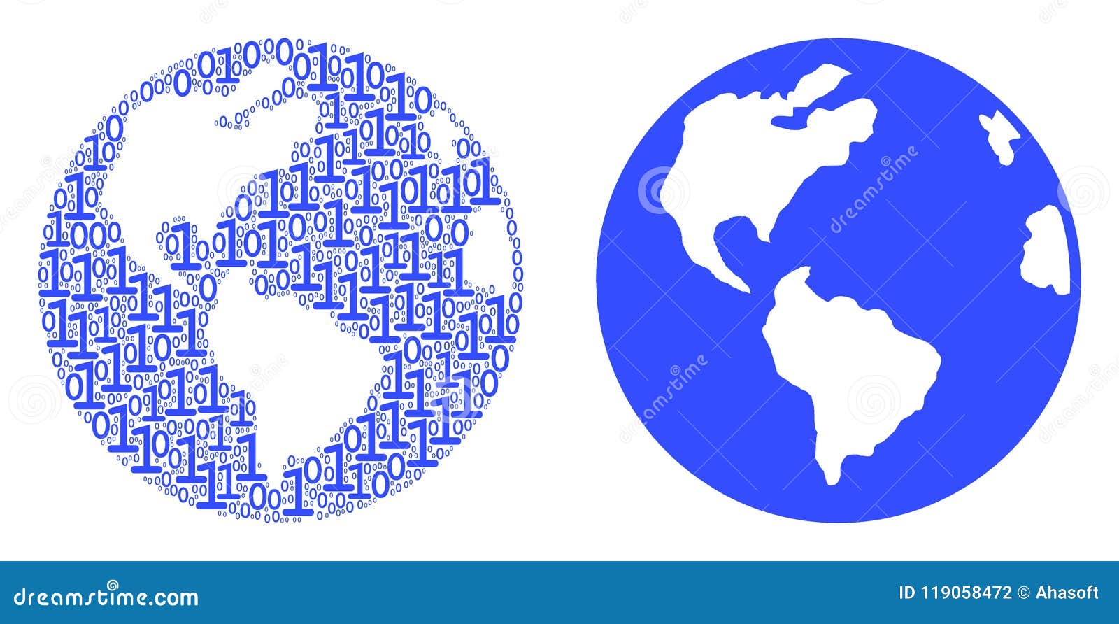 Earth Composition of Binary Digits Stock Vector - Illustration of ...
