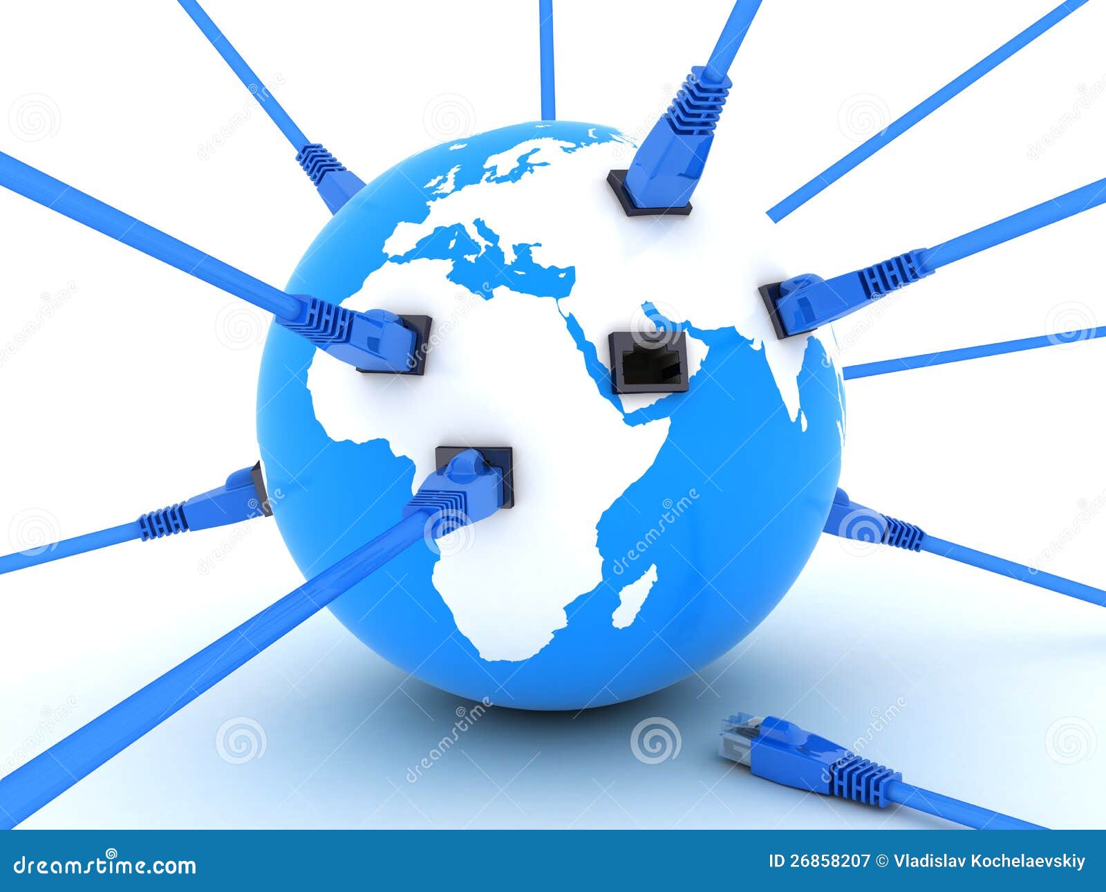 Earth and connect cable stock illustration. Illustration of online ...