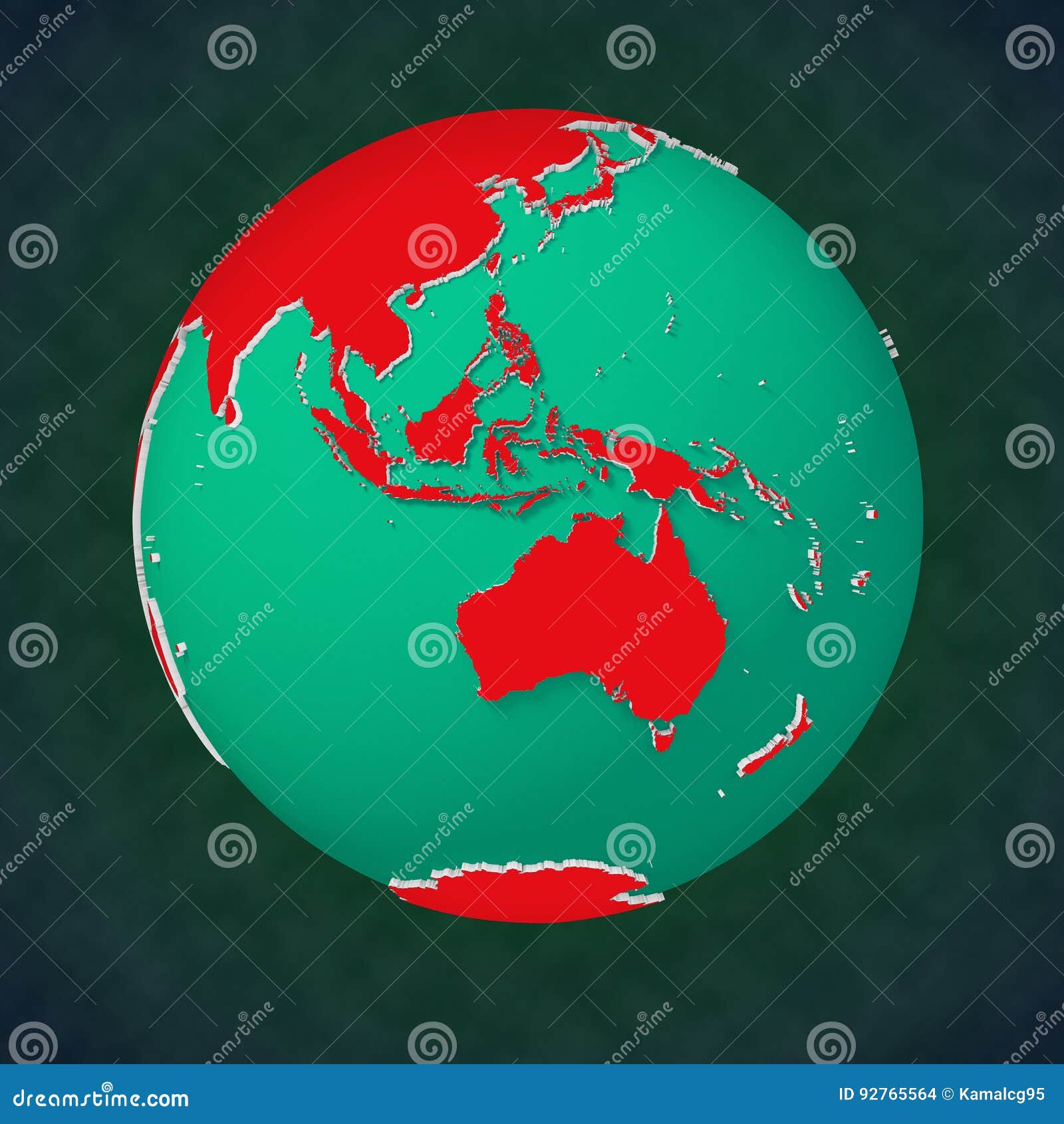 Earth Continental View Australia Stock Illustration - Illustration of ...