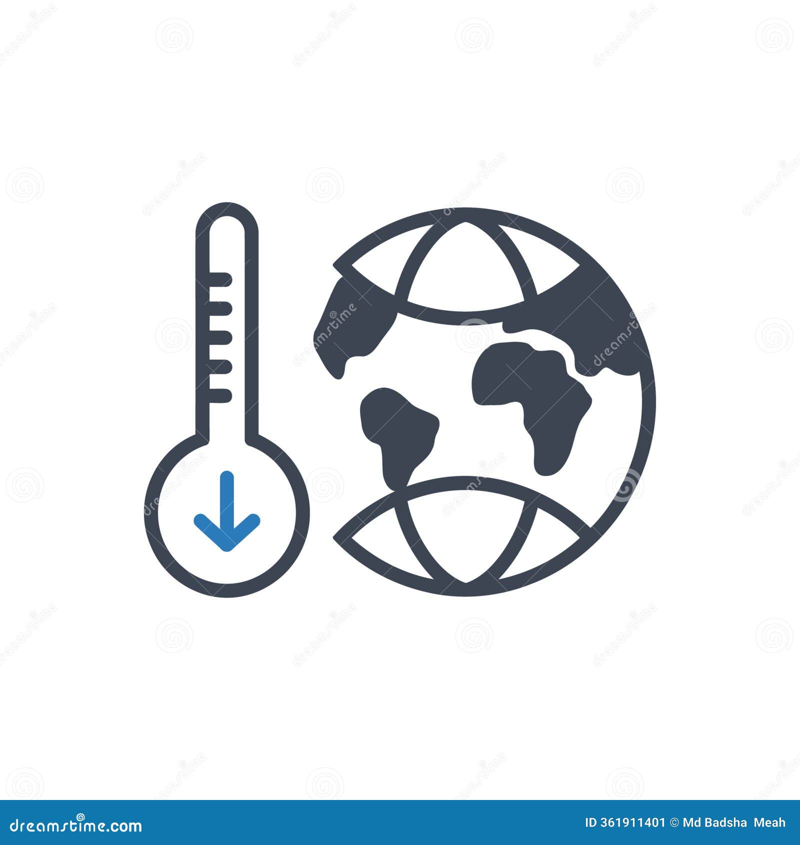 Earth Cooling Icon stock illustration. Illustration of vector - 361911401