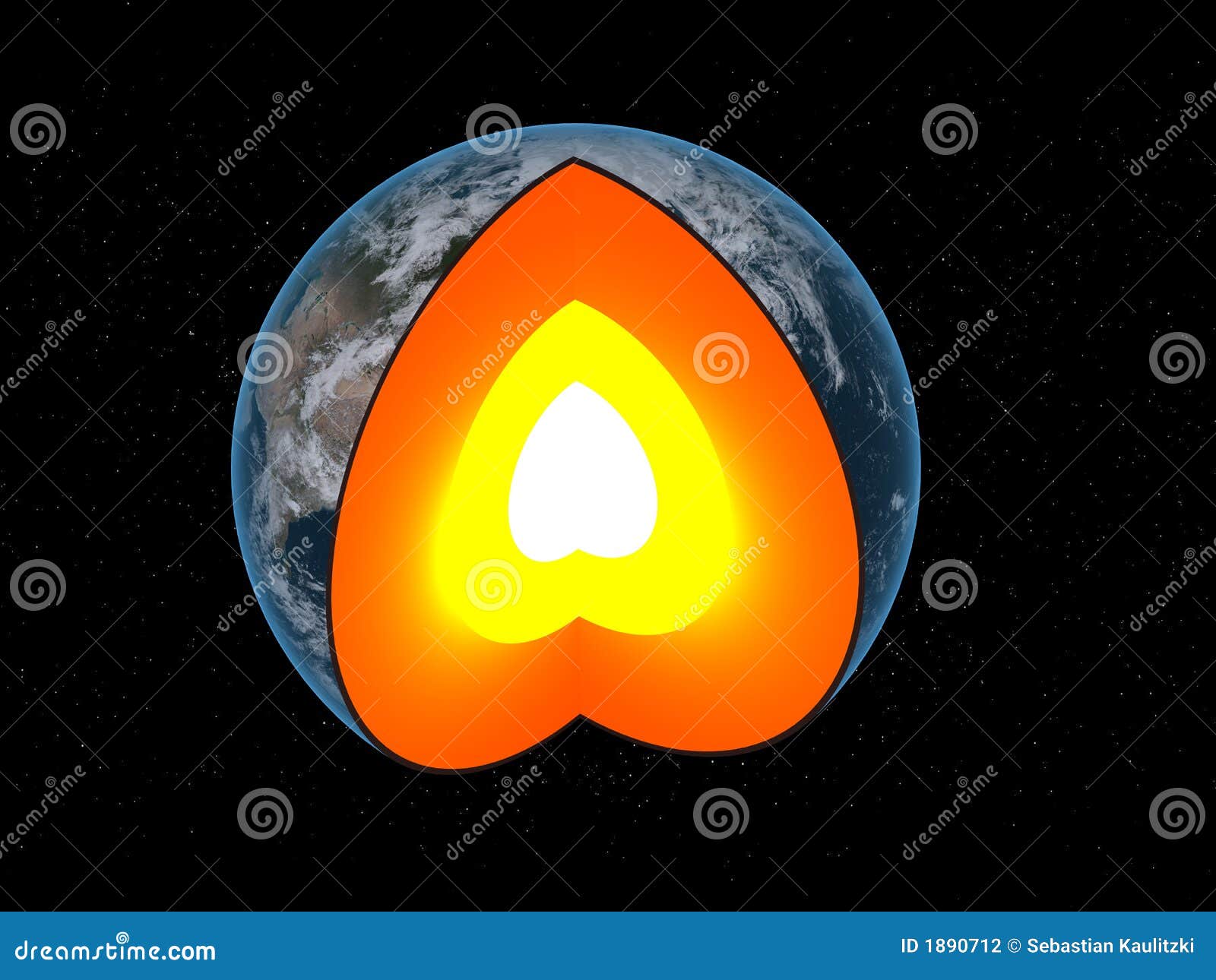 Earth core stock illustration. Illustration of lava, destination - 1890712