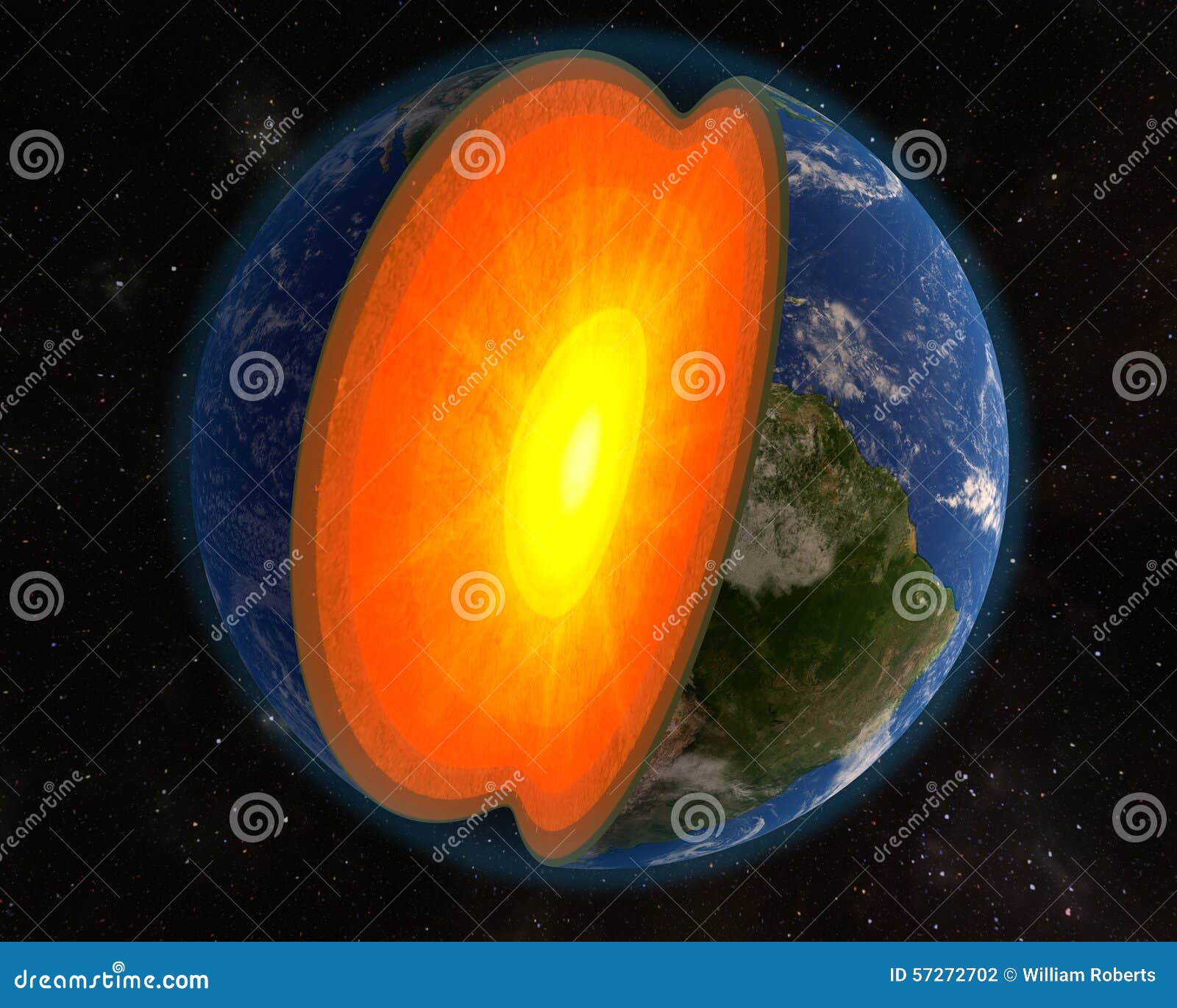 Earth Core Section View stock illustration. Illustration of background ...