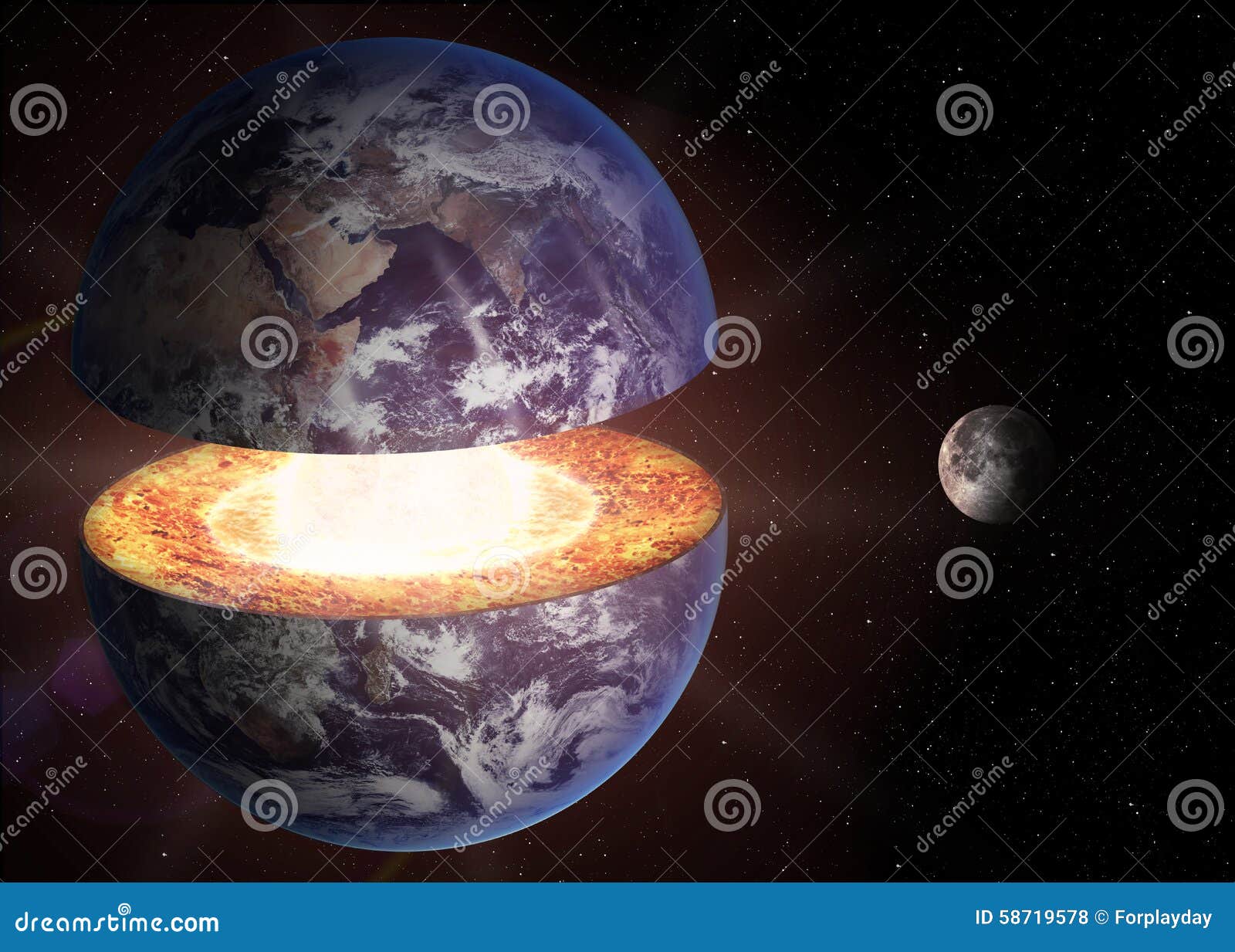 Earth core structure stock illustration. Illustration of composition ...