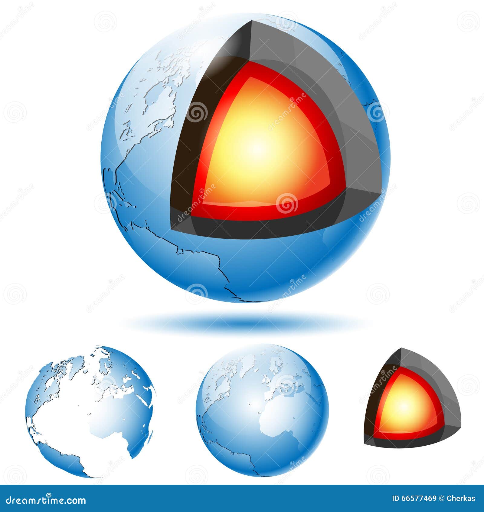 Earth Core Structure with Geological Layers. Stock Vector ...