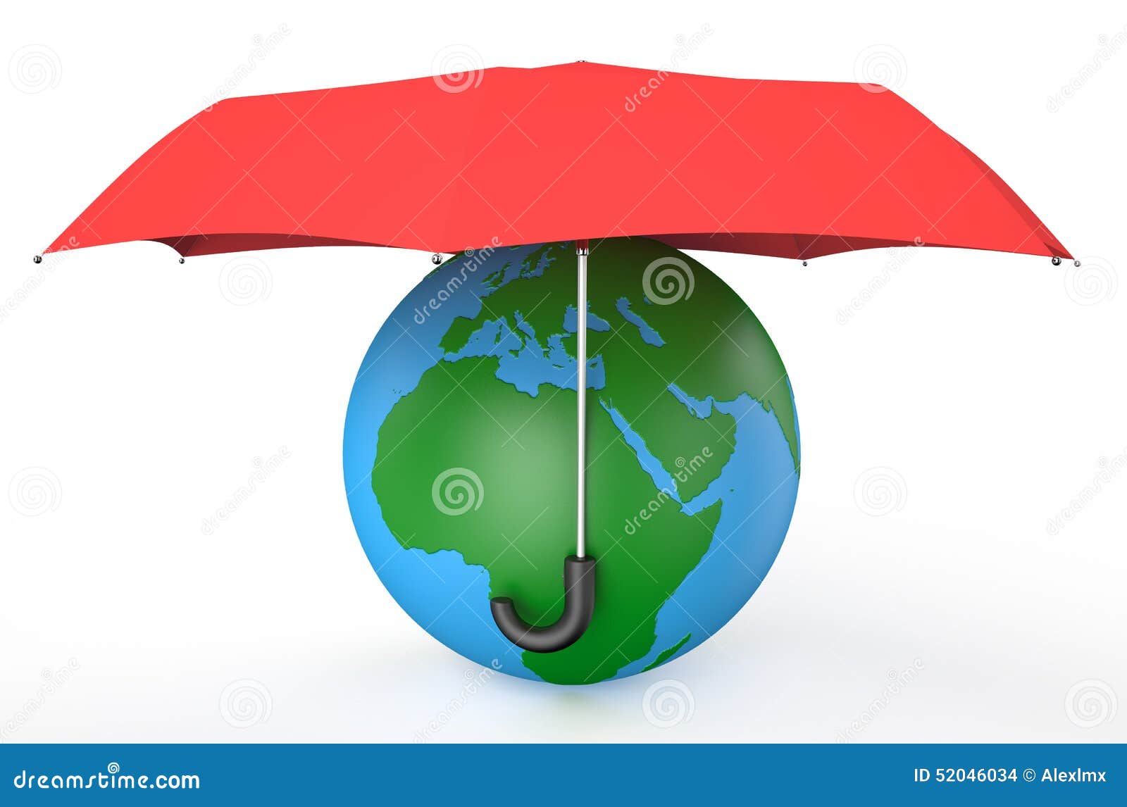 Earth Covered by Red Umbrella Stock Illustration - Illustration of ...