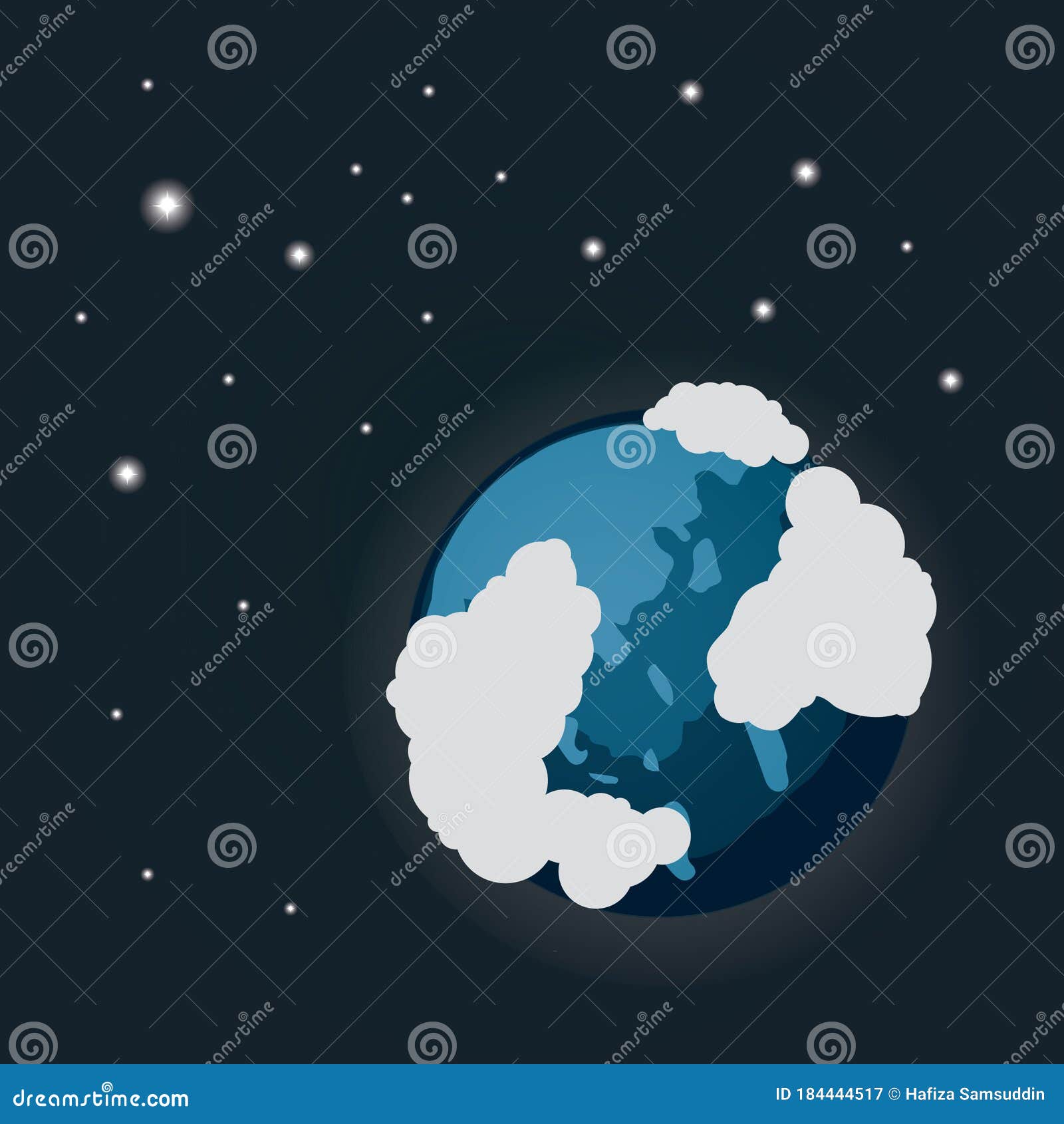 Earth Covered with Snow. Vector Illustration Decorative Background ...