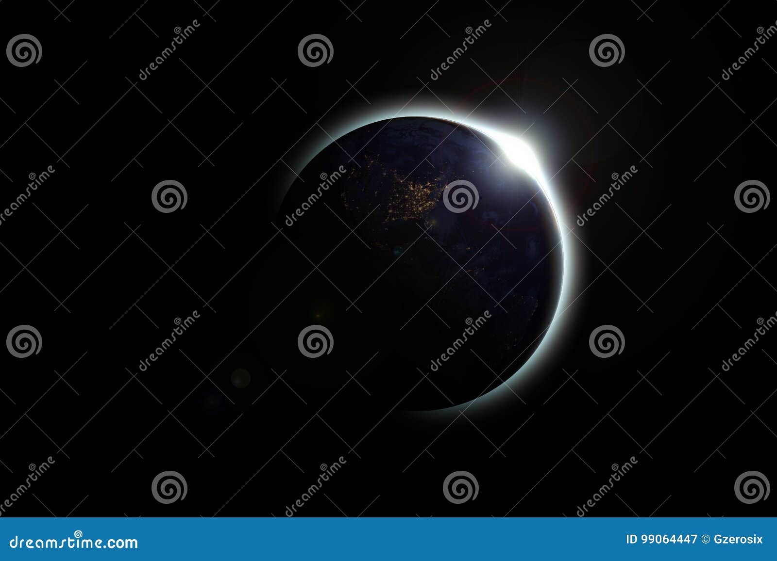 The Earth Covers the Sun in a Beautiful Solar Eclipse. Stock Image ...