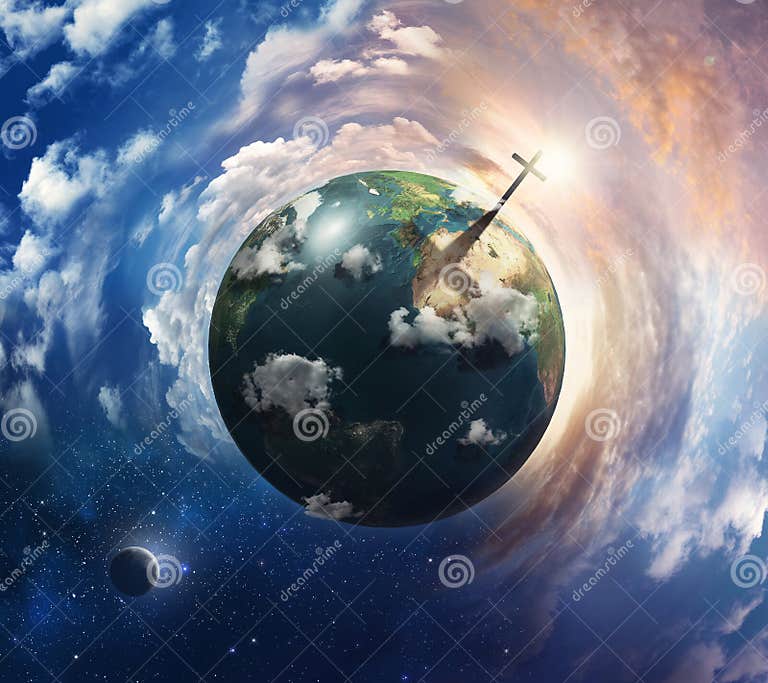 Earth with cross. stock image. Image of atmosphere, sphere - 29625605