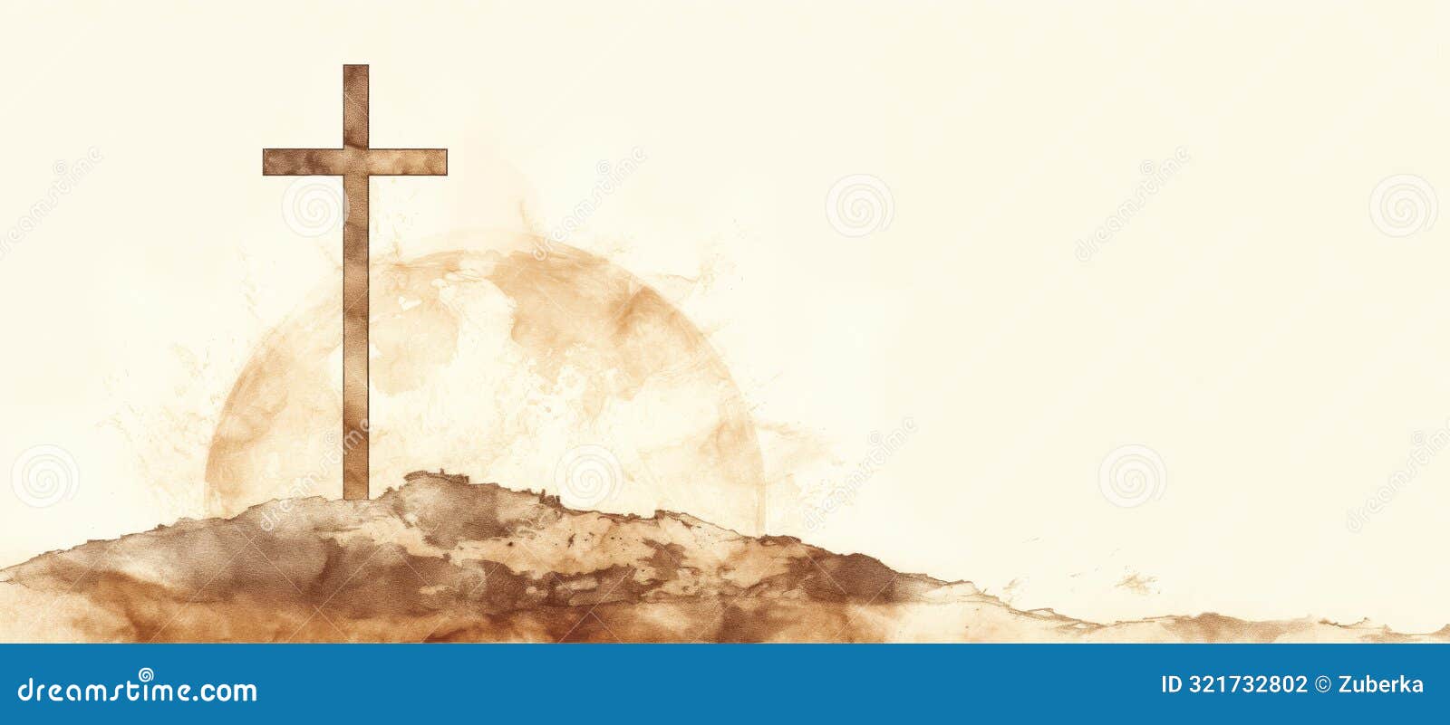 Earth and Cross Brush Painted Illustration Stock Illustration ...