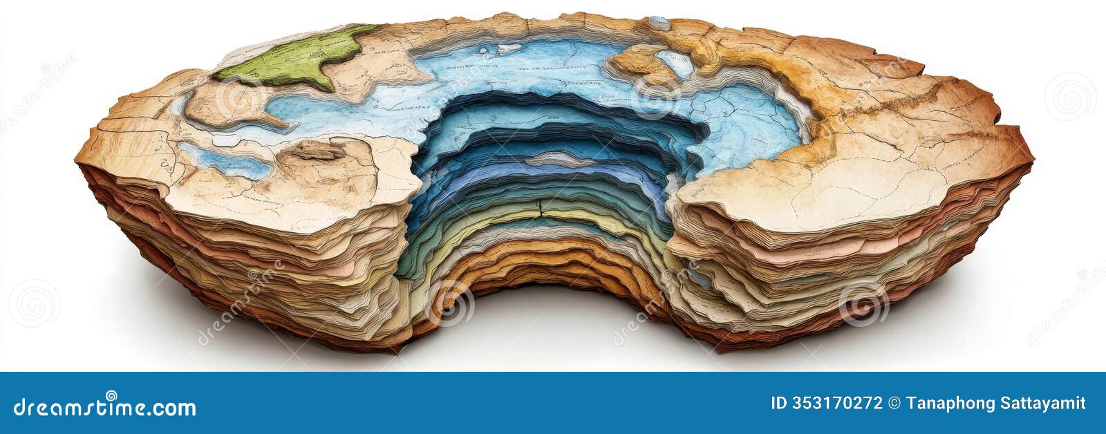 Earth Crust Layers Isolated on White Crosssection of Earth Showcasing ...