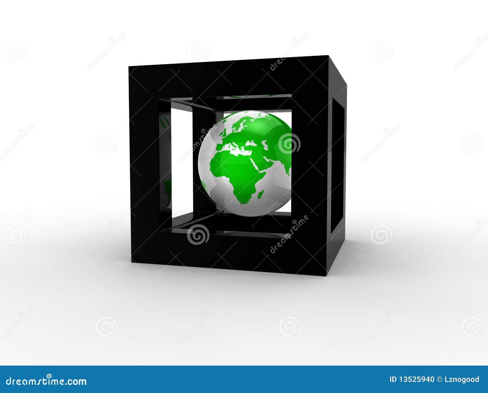 Earth in a cube stock illustration. Illustration of cubes - 13525940