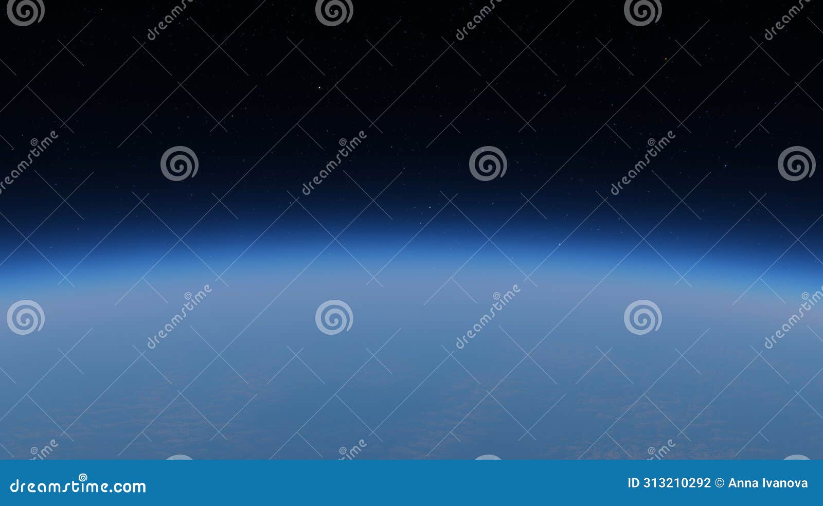 Earth Curvature at Edge of Space Under Starry Sky, Showcasing Planet ...