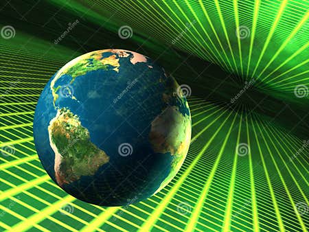 Earth in cyberspace stock illustration. Illustration of dimensional ...