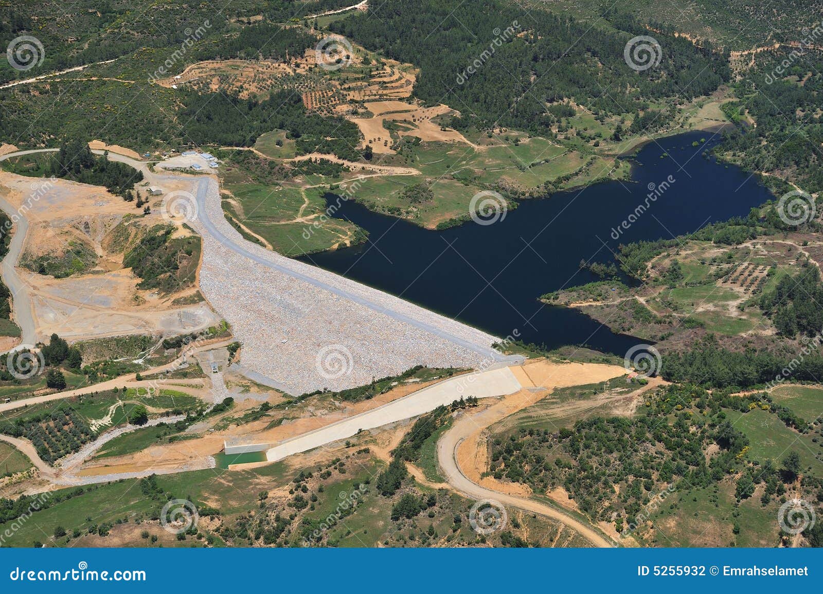 Earth Dam Fiilng Rock Barrage Stock Photo - Image of architecture, gray ...
