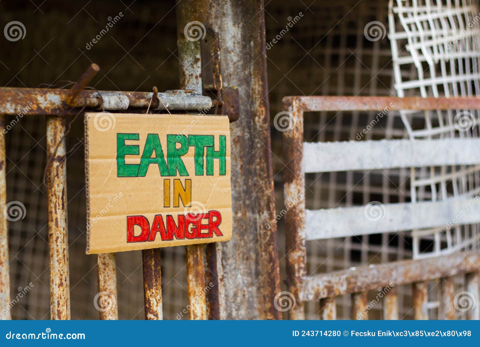 Earth in Danger Title on Cardboard Stock Photo - Image of pollution ...