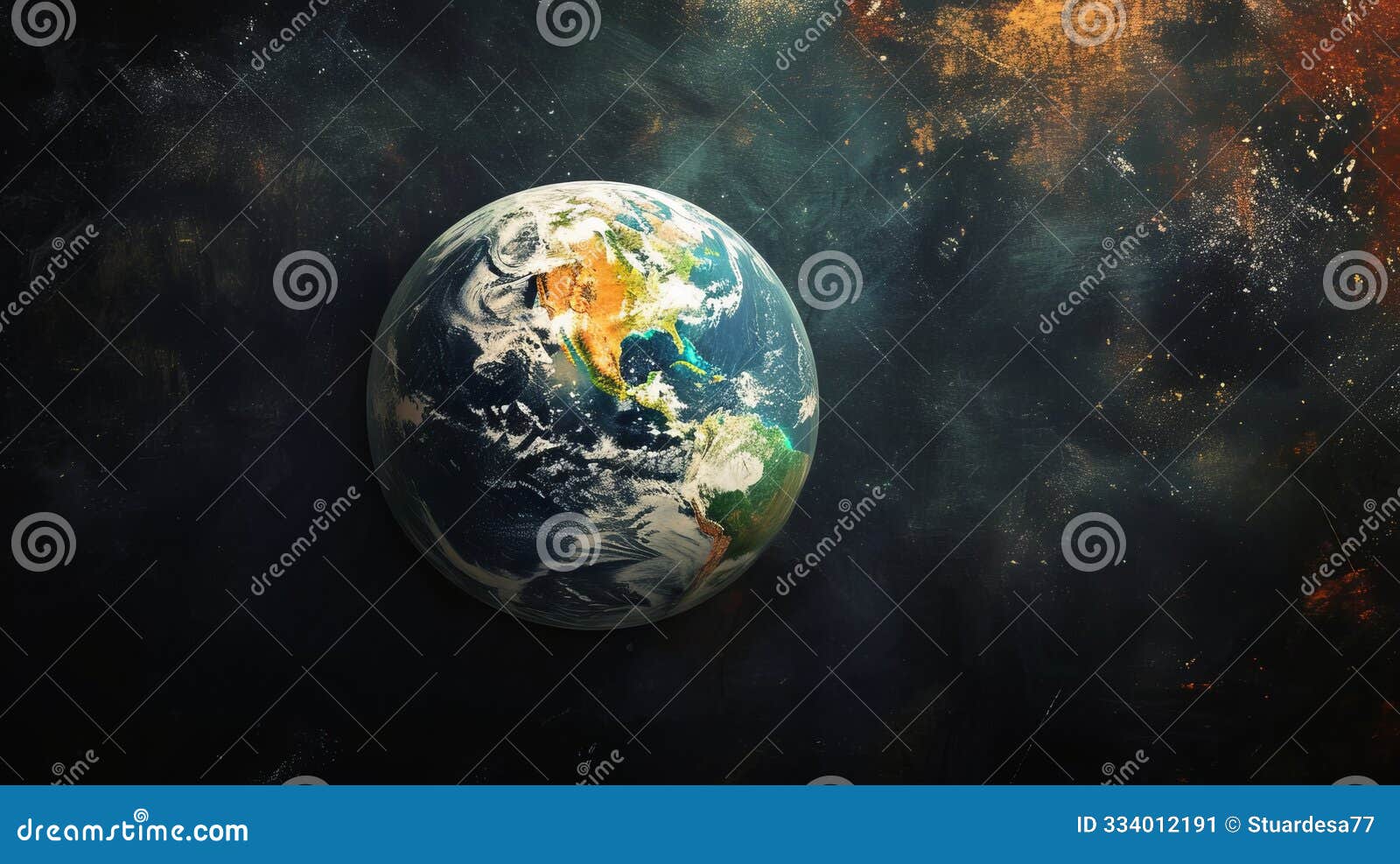 Earth in Dark Space with Glowing Highlights, Cosmic View Stock Image ...