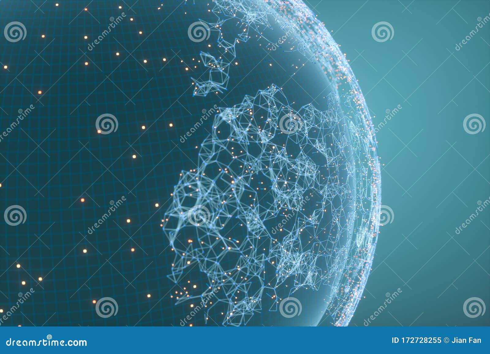 Earth and Data,planets and Galaxies,3d Rendering Stock Illustration ...