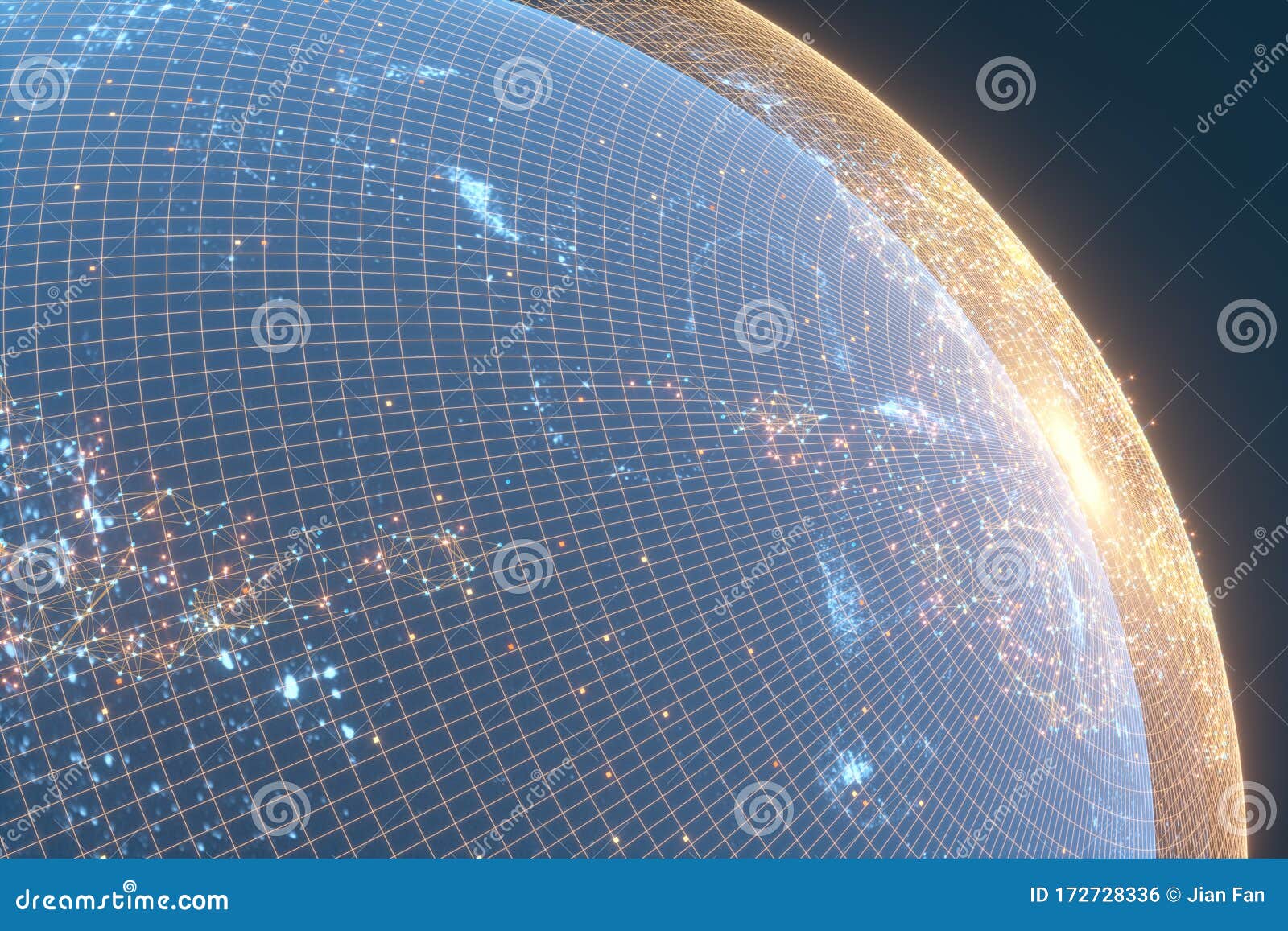 Earth and Data,planets and Galaxies,3d Rendering Stock Illustration ...
