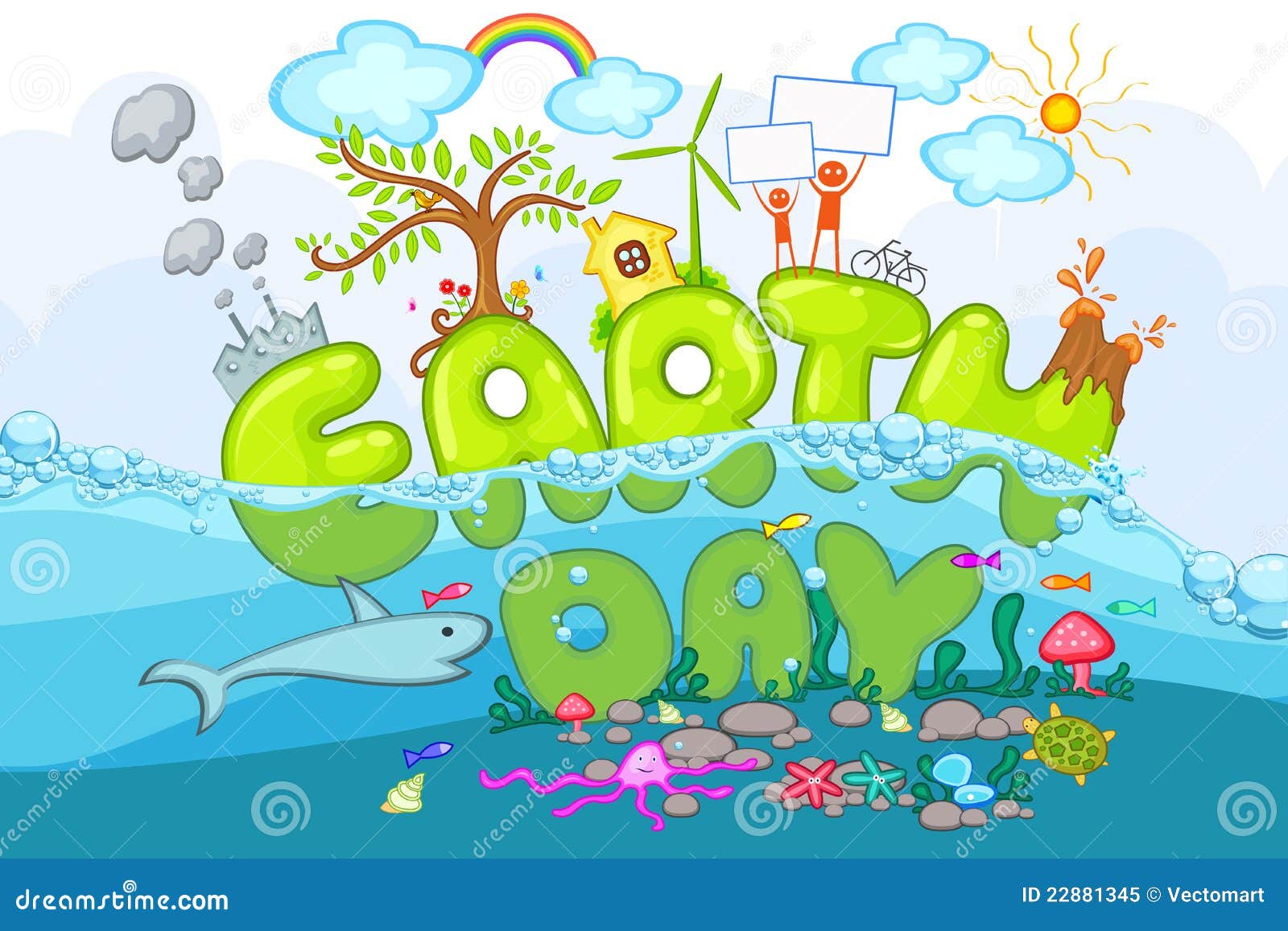 Earth Day stock vector. Illustration of design, land - 22881345