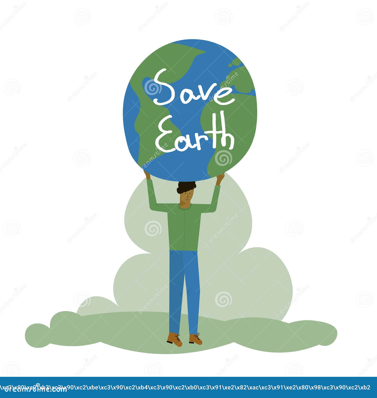 Earth Day African Man Holding Planet Earth in His Hands Stock Vector ...