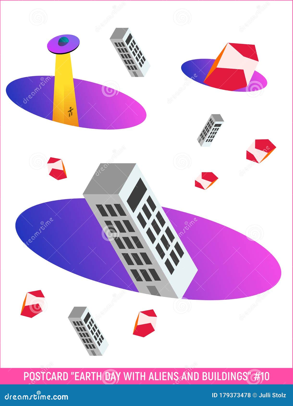 Earth Day with Aliens and Buildings 10 Editorial Stock Photo ...