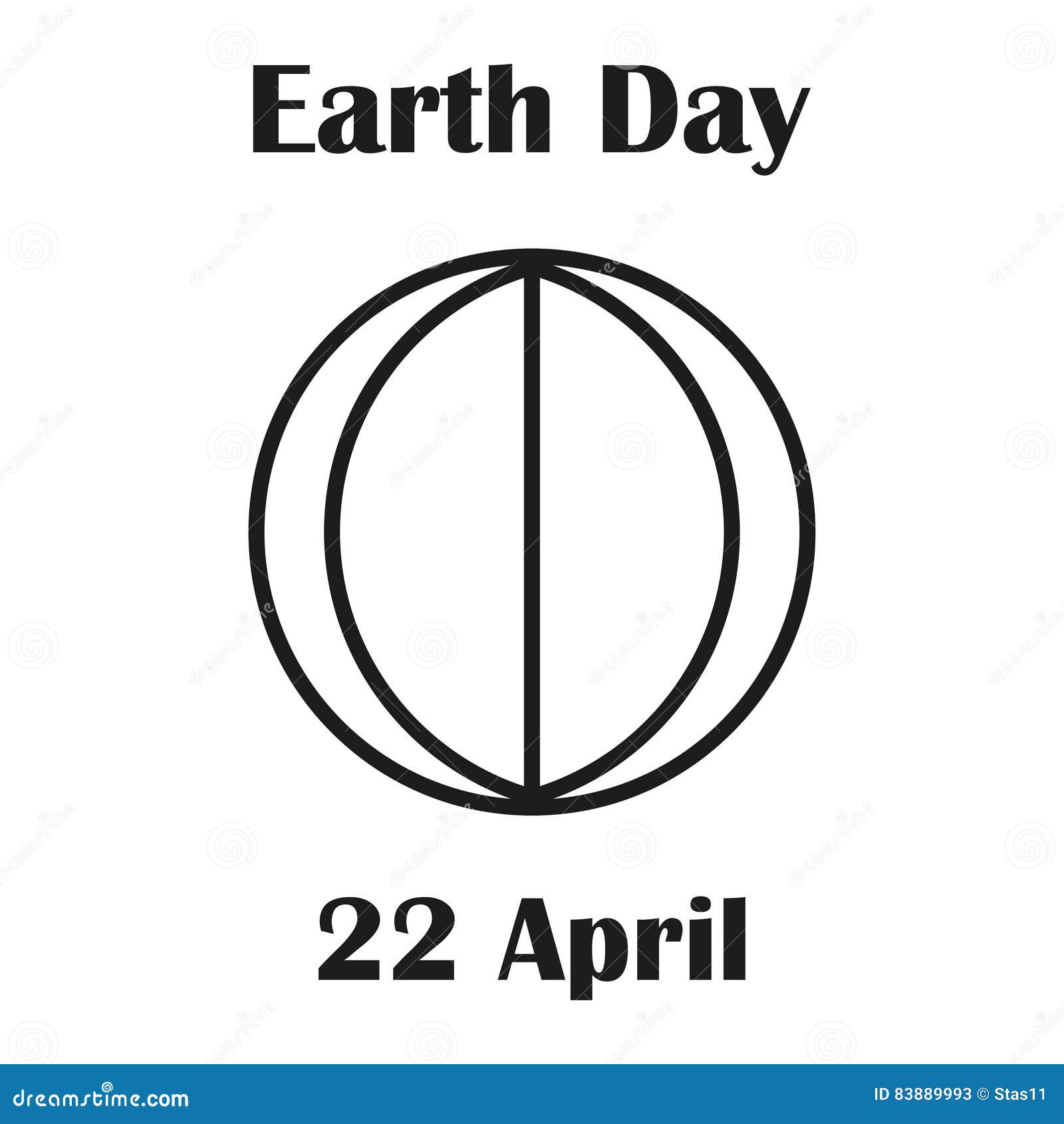 Earth Day April 22. Outline Drawing of the Planet Stock Illustration ...