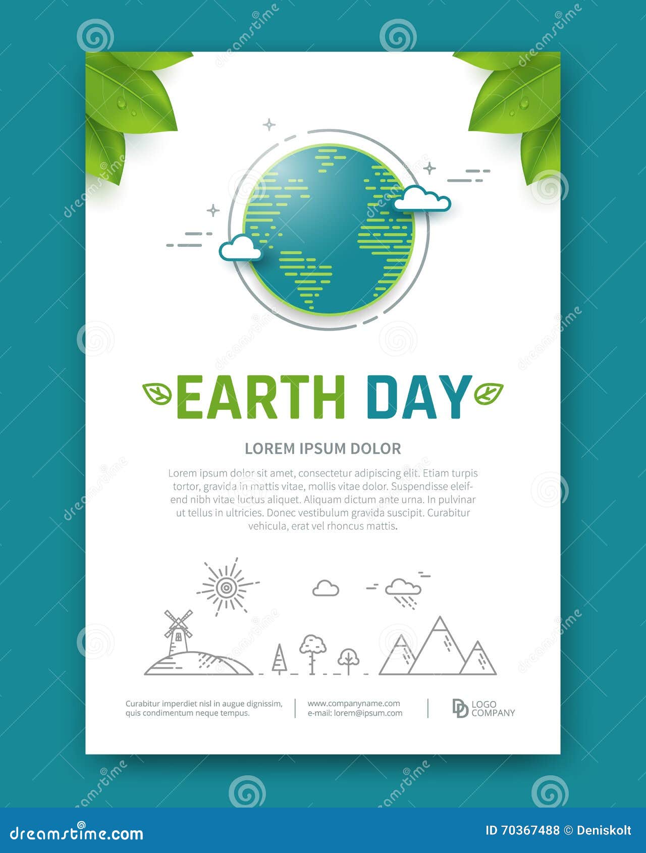 Earth day brochure stock vector. Illustration of blue - 70367488