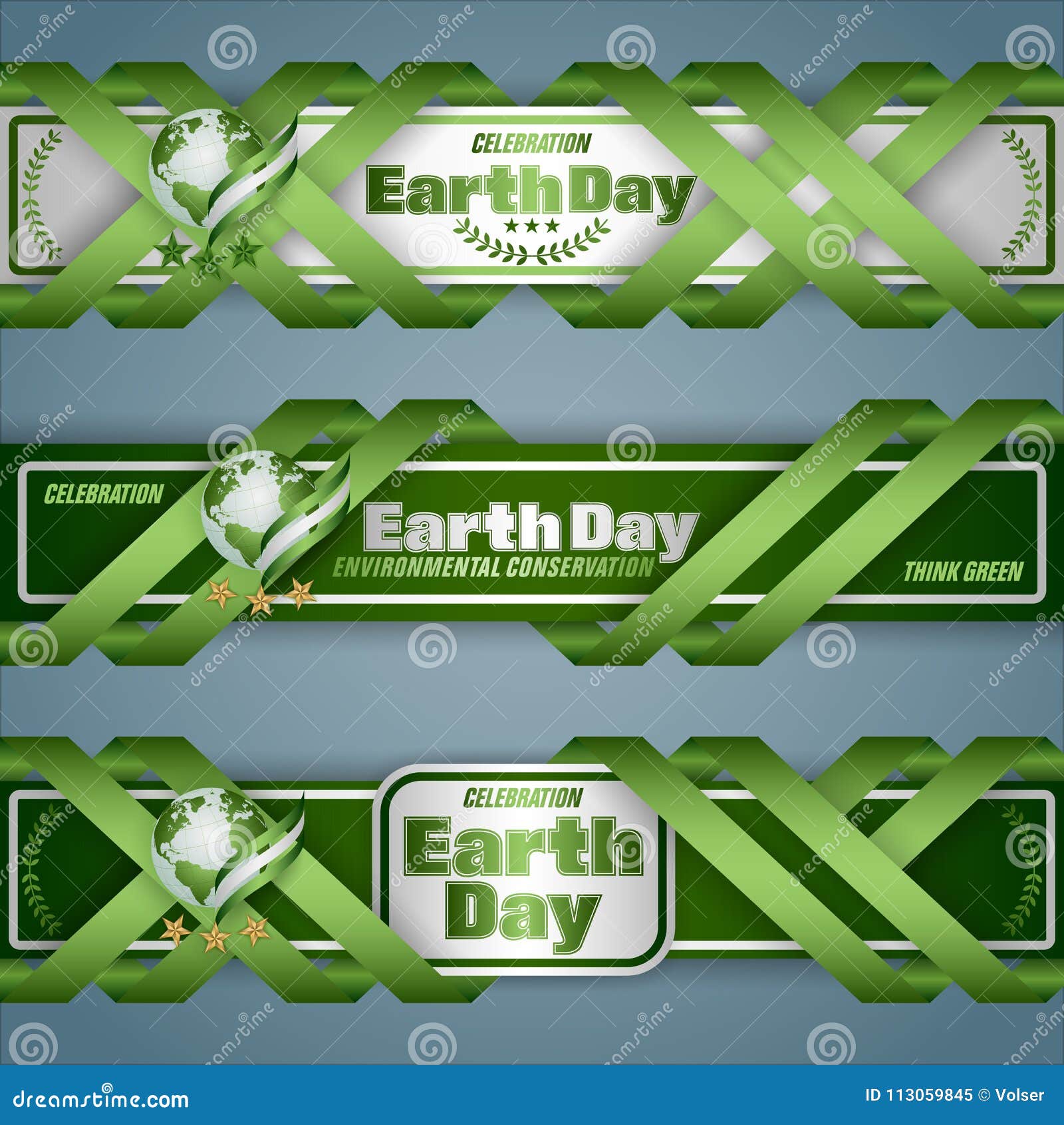Earth Day Celebration, Web Banners Stock Vector - Illustration of eps10 ...