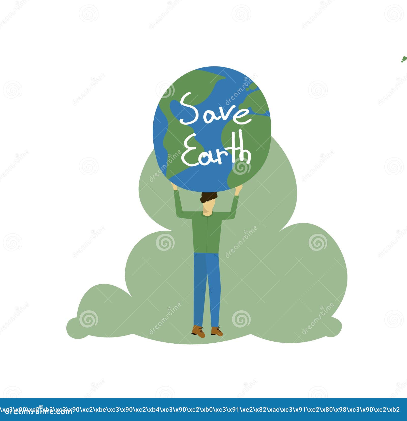 Earth Day Concept Human Floating Globe In Space Save Our Planet