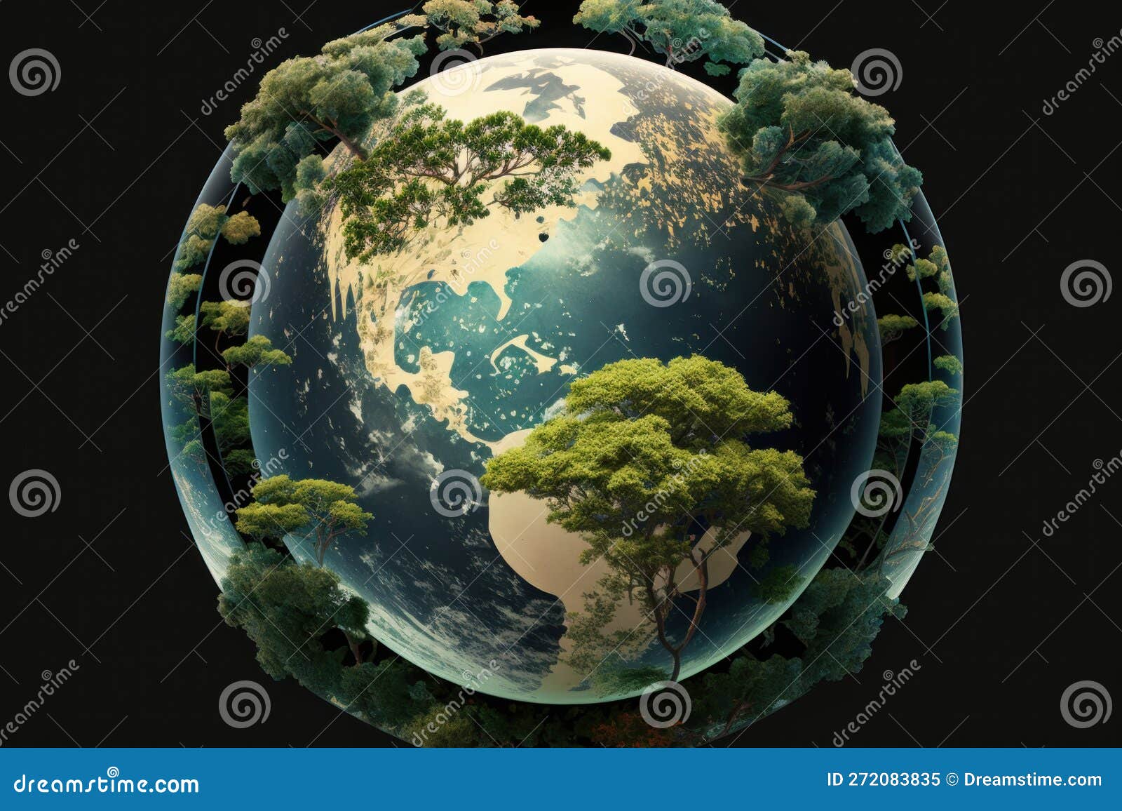 Earth Day Concept. World with Nature Background. Generative Ai Stock ...