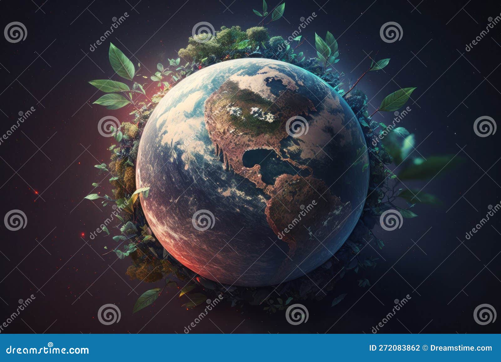 Earth Day Concept. World with Nature Background. Generative Ai Stock ...