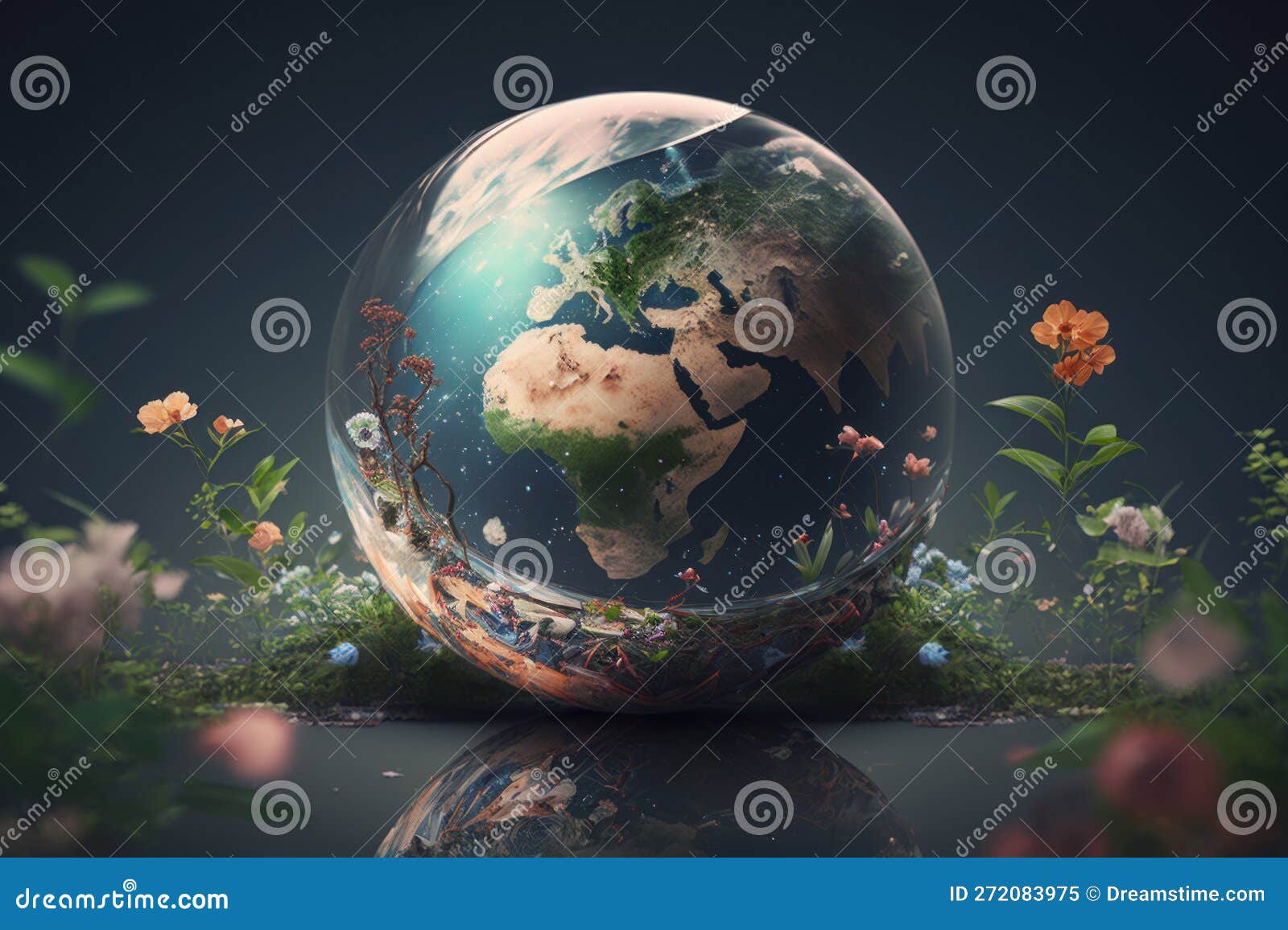 Earth Day Concept. World with Nature Background. Generative Ai Stock ...
