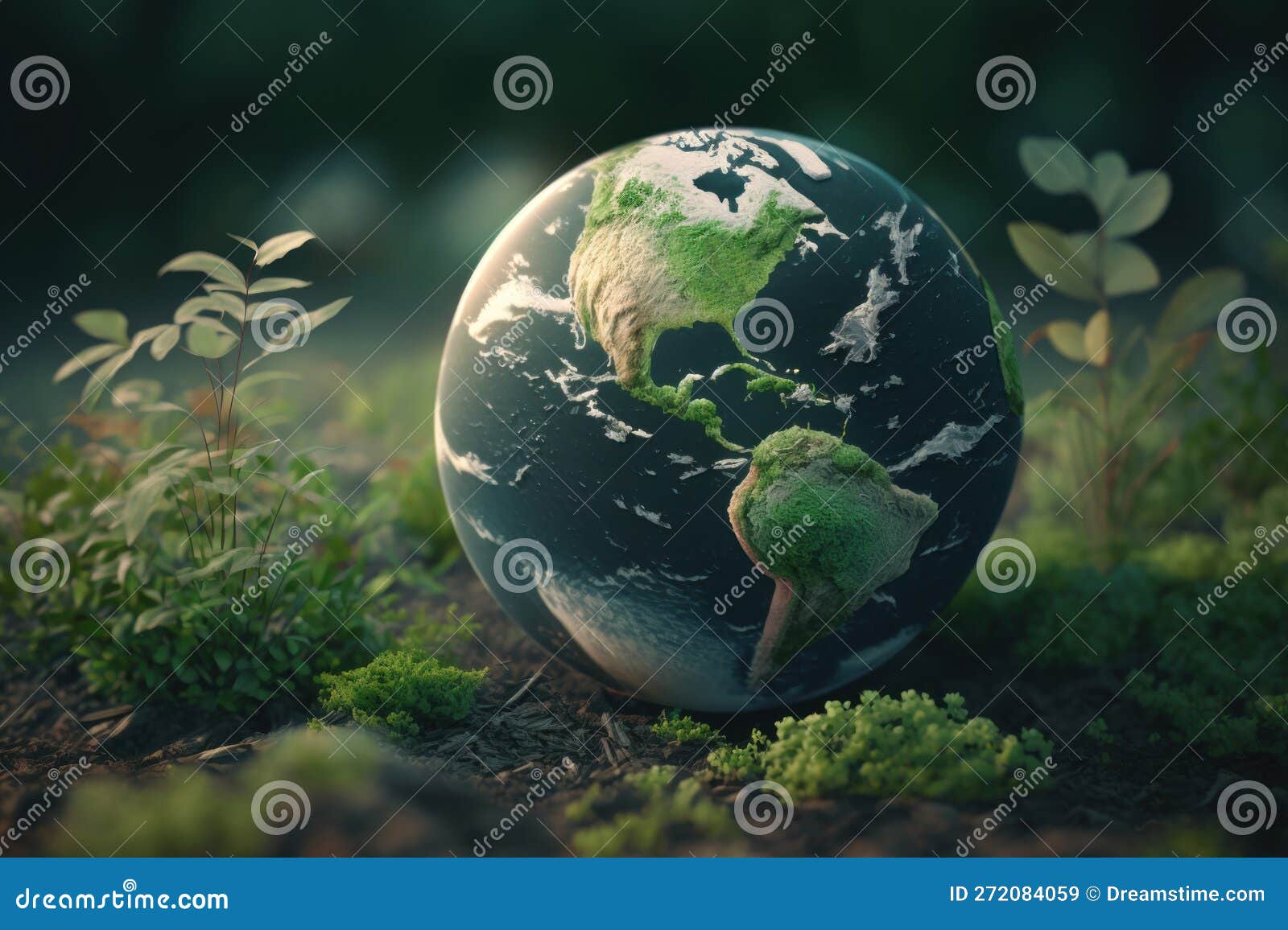 Earth Day Concept. World with Nature Background. Generative Ai Stock ...