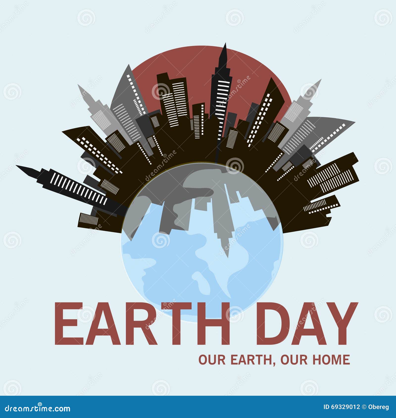 Earth Day Creative Poster Card with City on a Globe Stock Vector ...