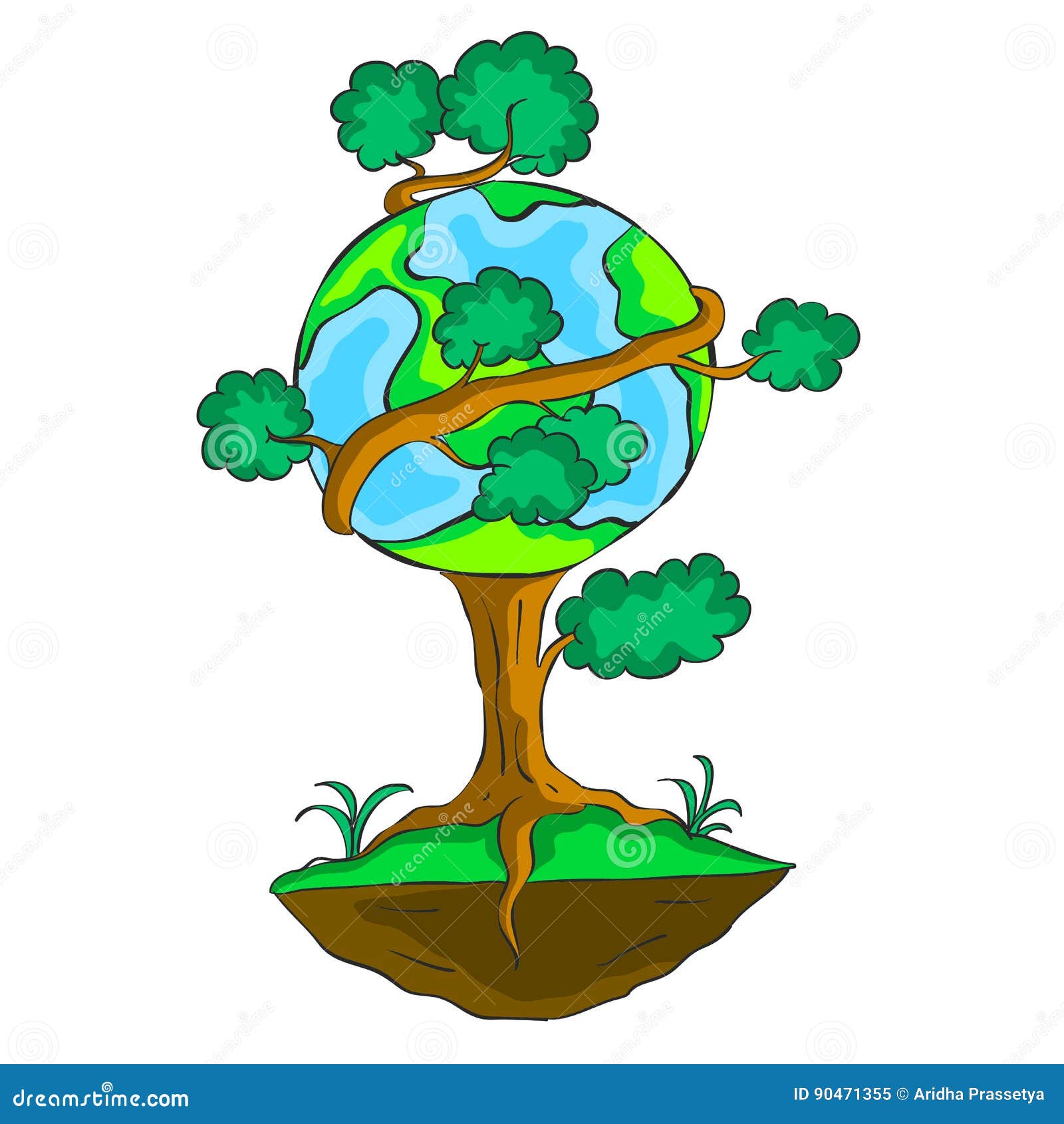 Earth Day Design Tree World Stock Vector - Illustration of cute ...